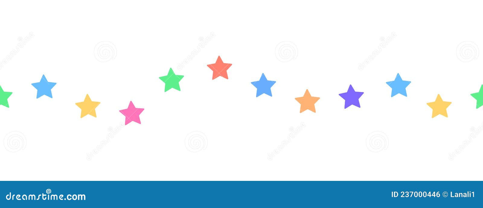 Stars. Seamless Horizontal Border. Repeating Vector Pattern. Isolated ...