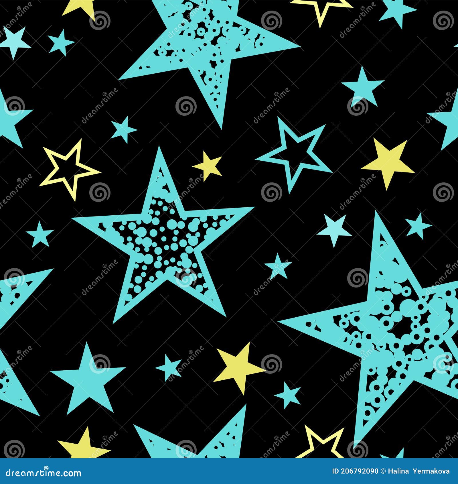 Stars Seamless Pattern. Design for Fabric Wrapping Paper Background ...