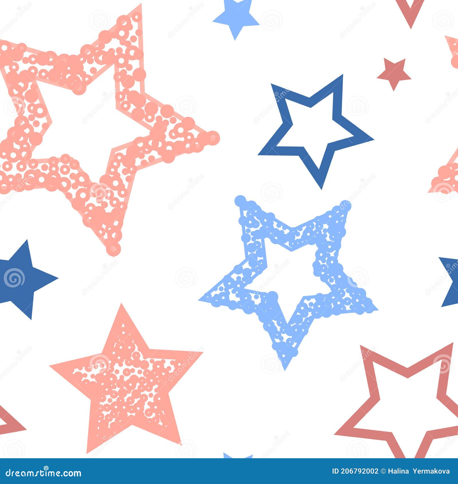 Stars Seamless Pattern. Design for Fabric Wrapping Paper Background ...