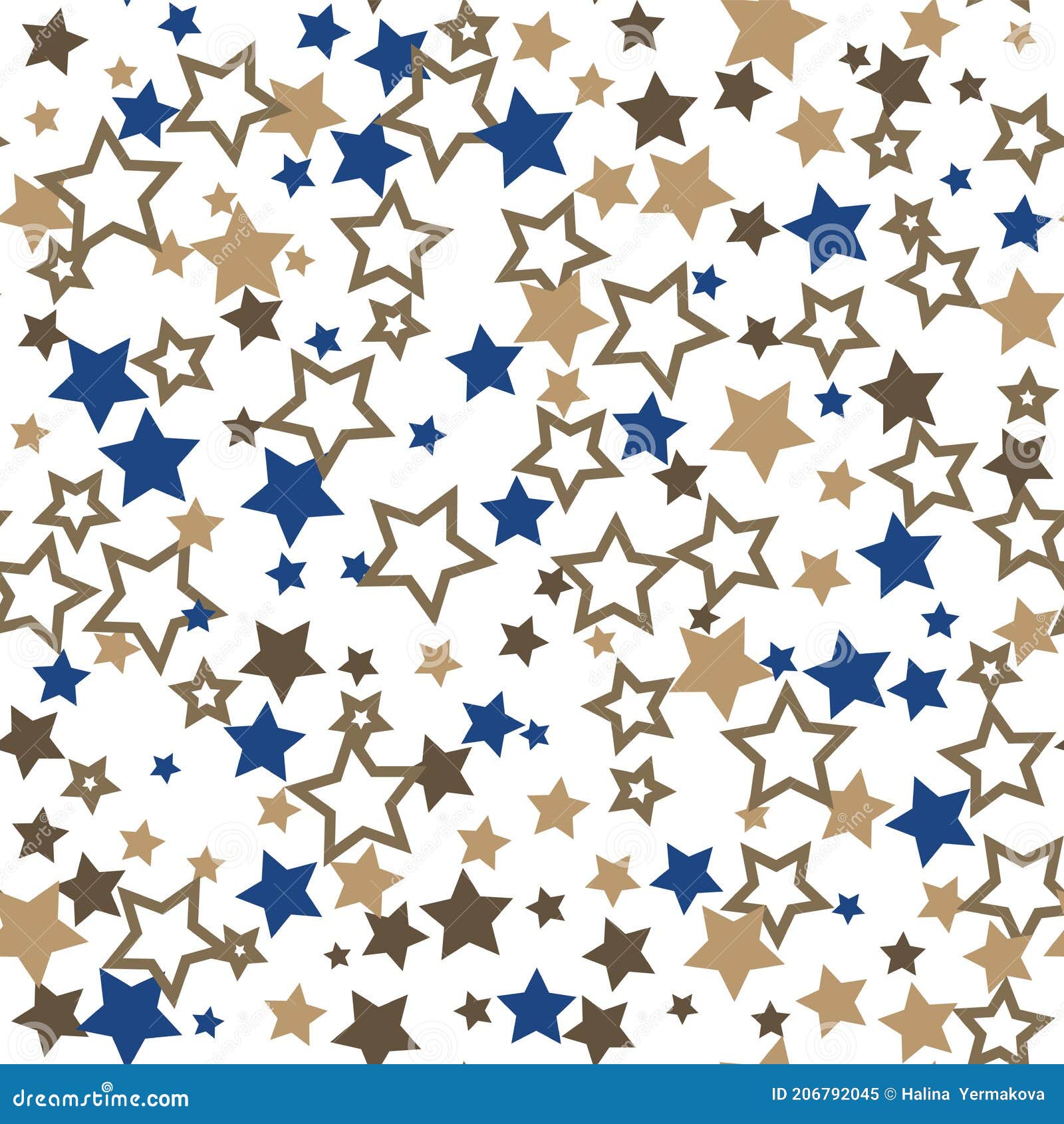 Stars Seamless Pattern. Design for Fabric Wrapping Paper Background ...