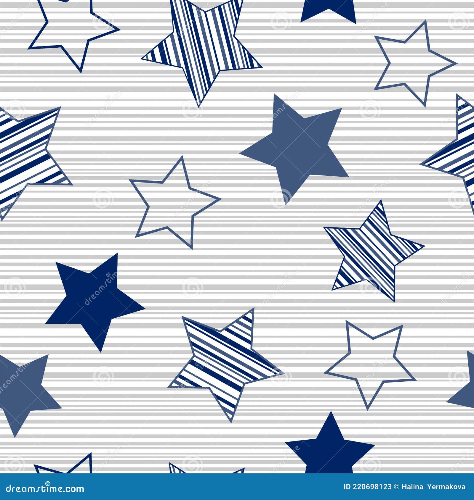 Stars Seamless Pattern. Design for Fabric, Wrapping Paper, Background ...