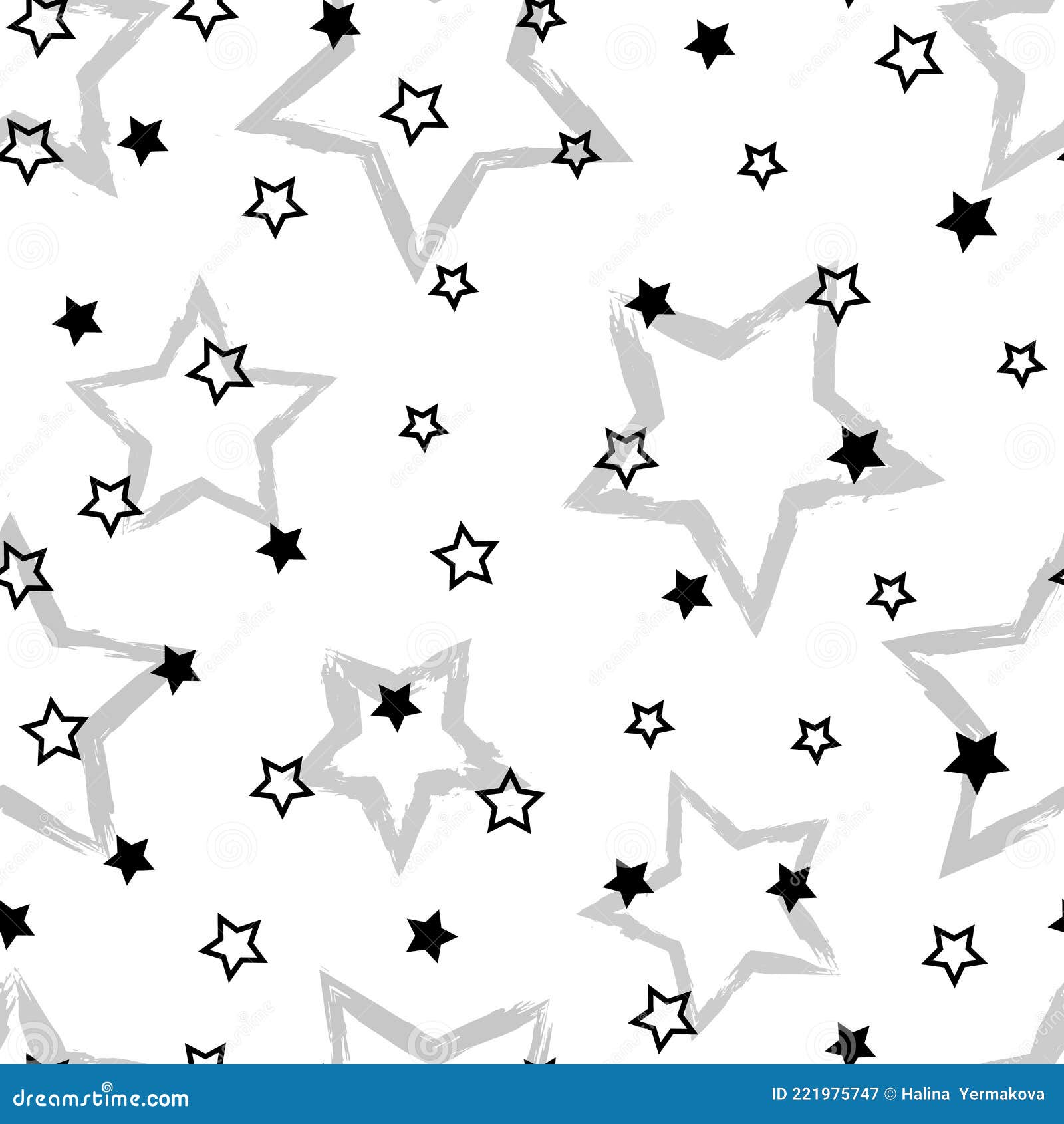 Stars Seamless Pattern. Design for Fabric, Wrapping Paper, Background ...