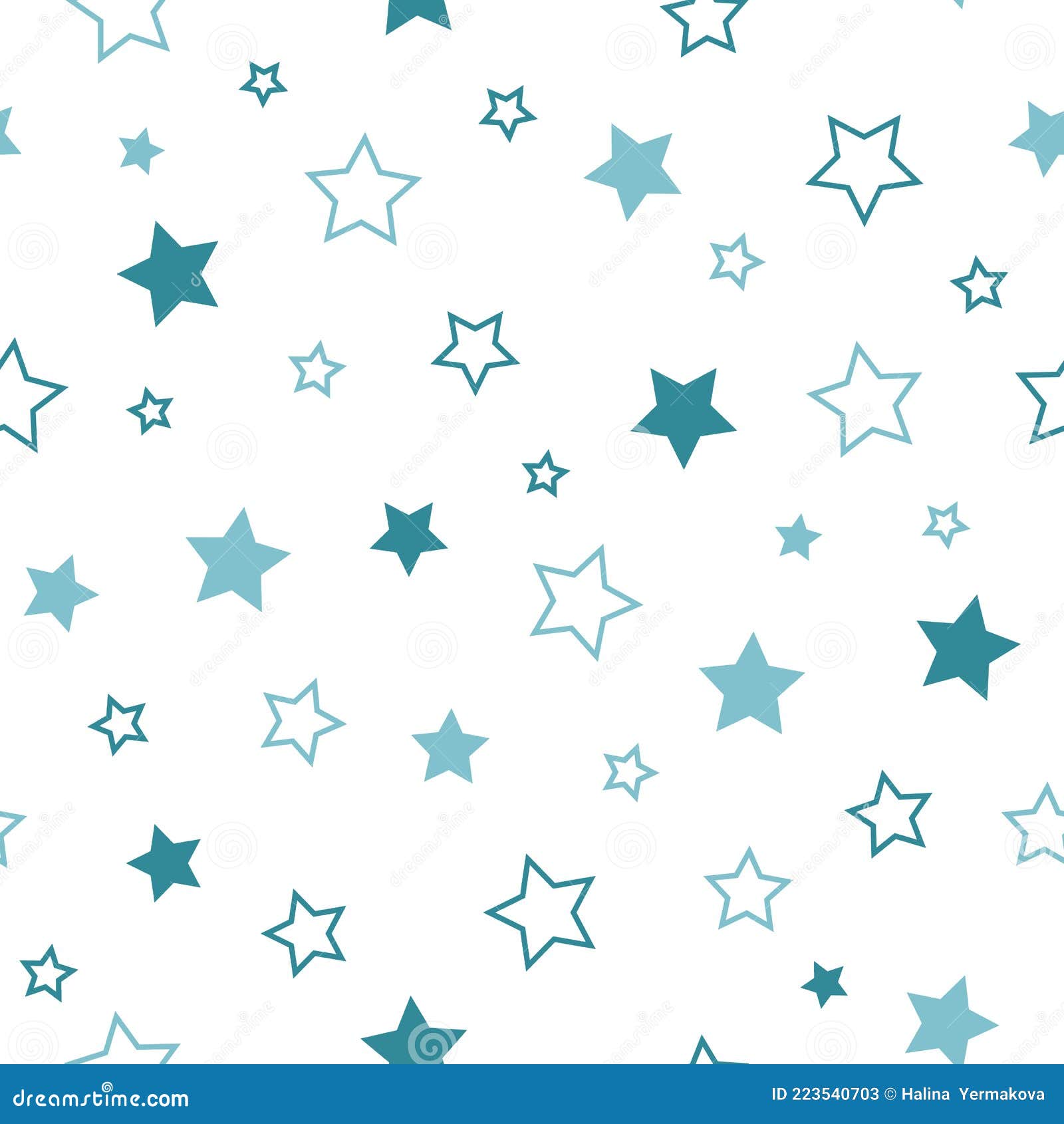 Stars Seamless Pattern. Design for Fabric, Wrapping Paper, Background ...