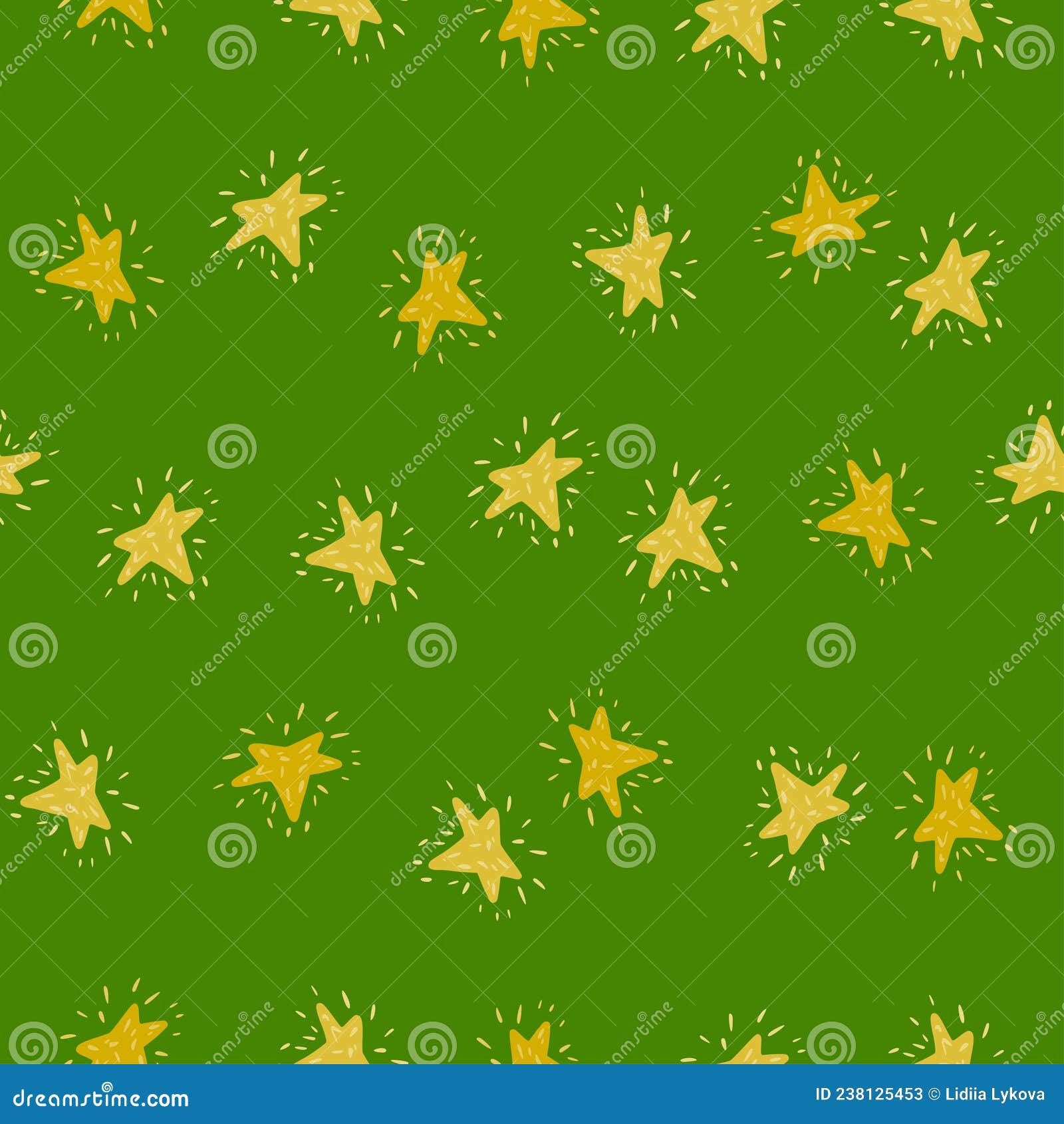 Stars Seamless Pattern. Hand Drawn Background Space Stock Vector ...