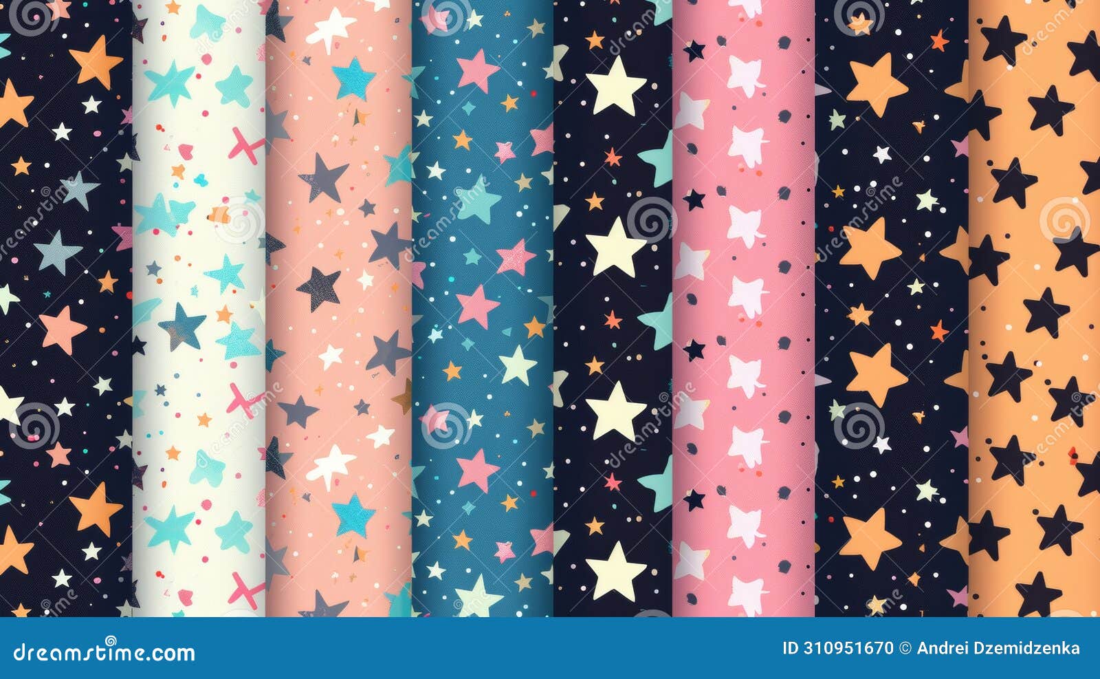 The Stars are a Seamless Pattern Set with a Starry Backdrop. a Modern ...
