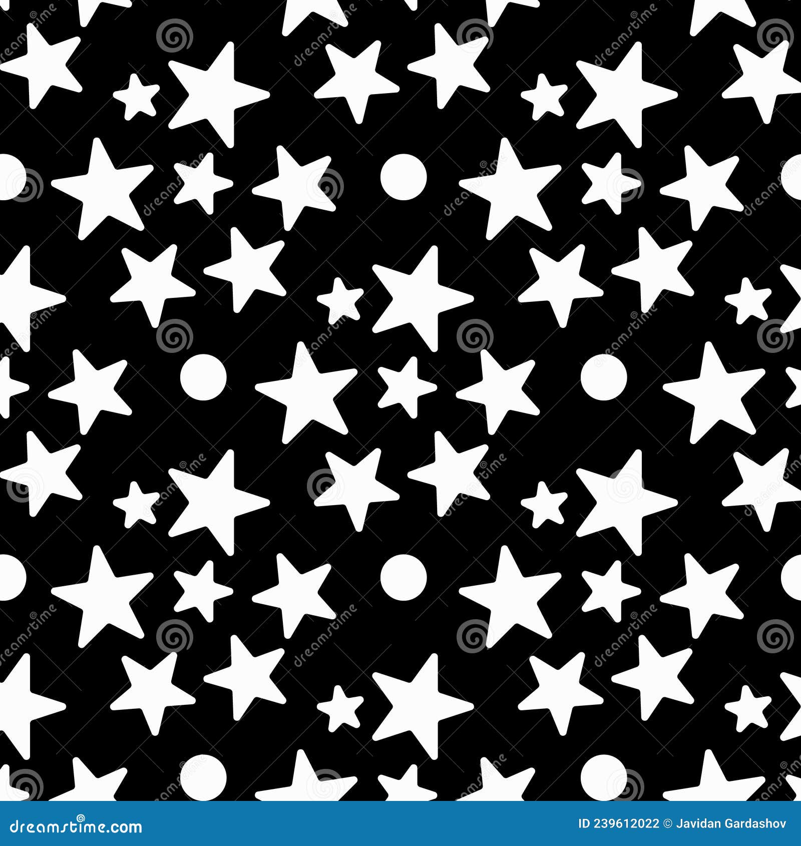 Stars Seamless Pattern. Vector Illustration on Black Backround. Eps 10 ...