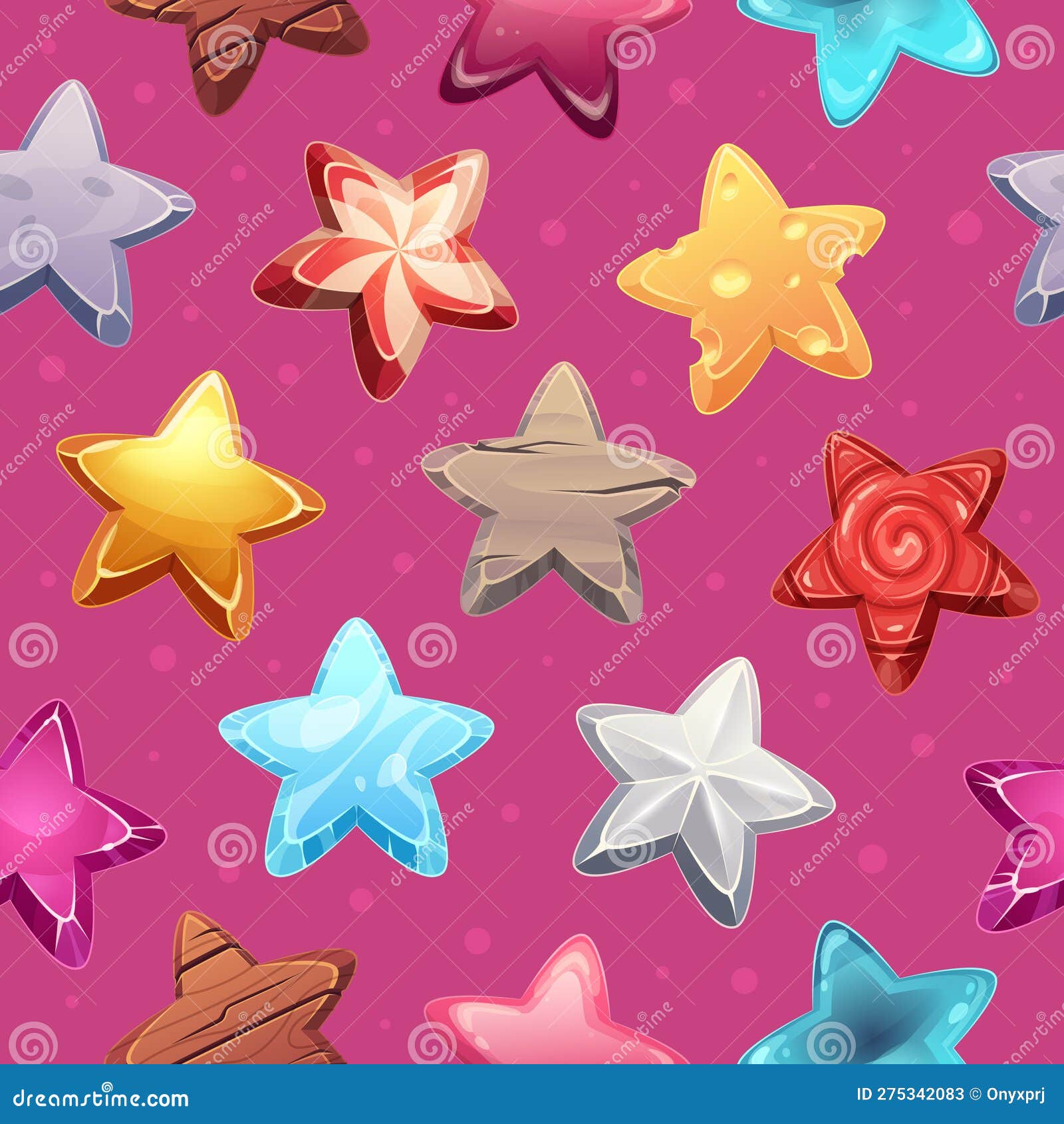Stars Seamless. Textile Design Pattern with Different Colored Stars ...