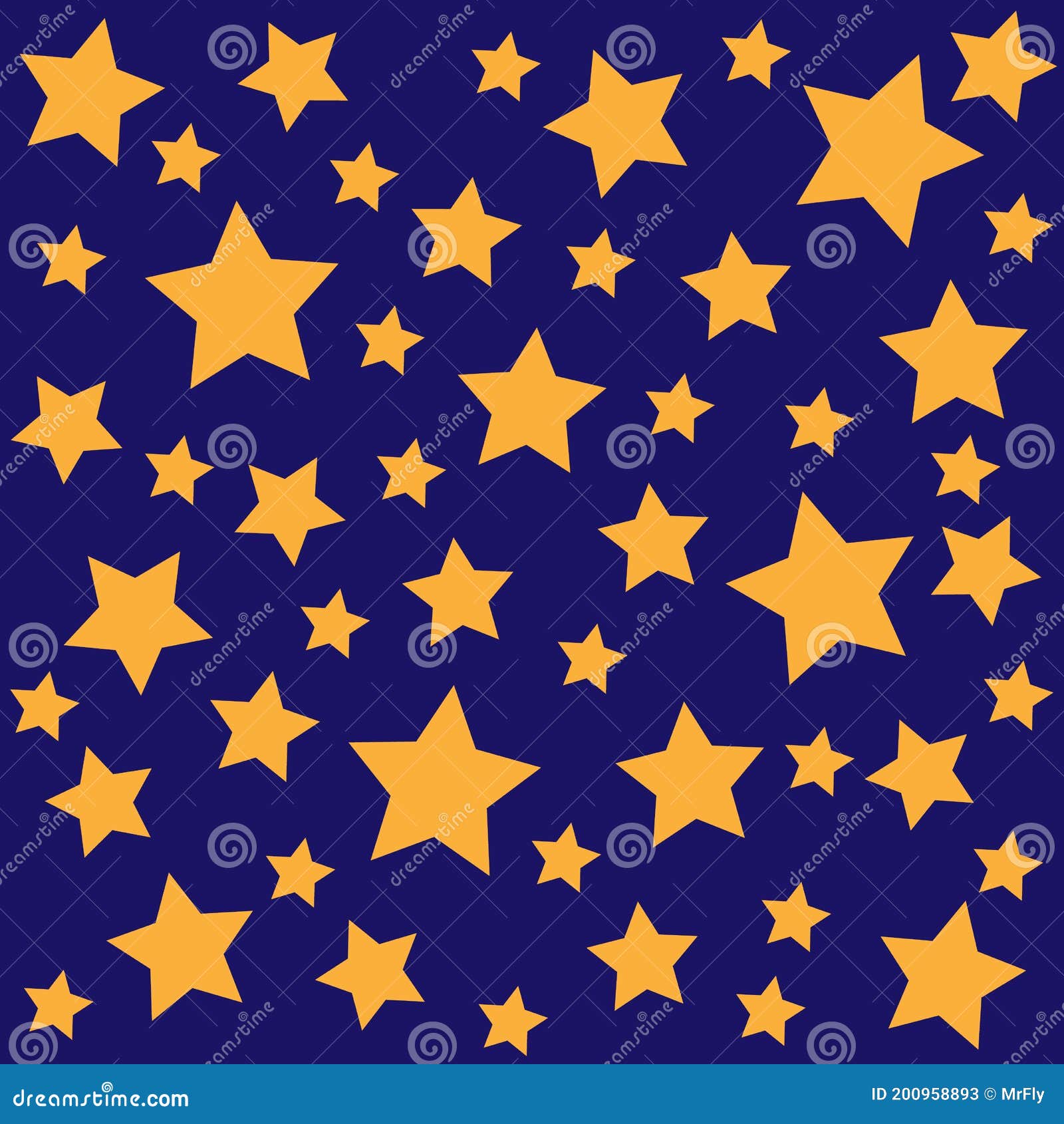 Yellow Stars on Fading Blue Sky Pattern, Vector Illustration Stock ...