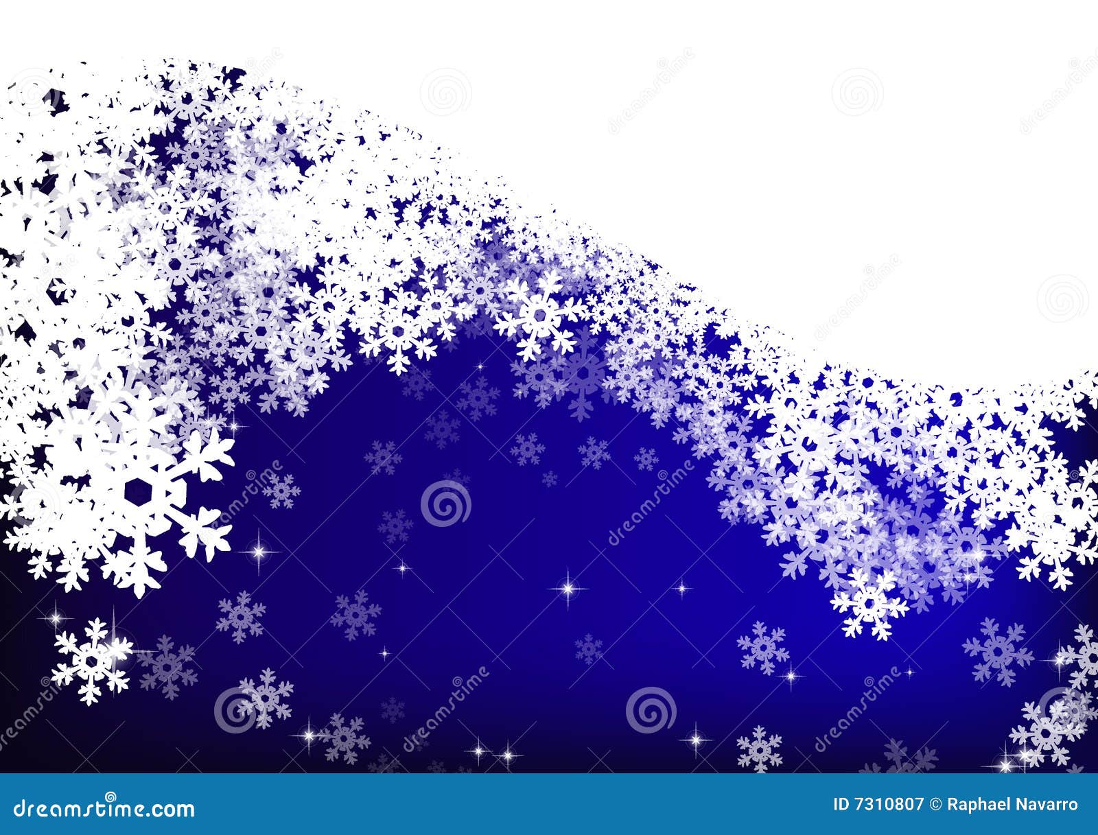 Stars and Snowflakes on Blue Sky Background Stock Illustration ...