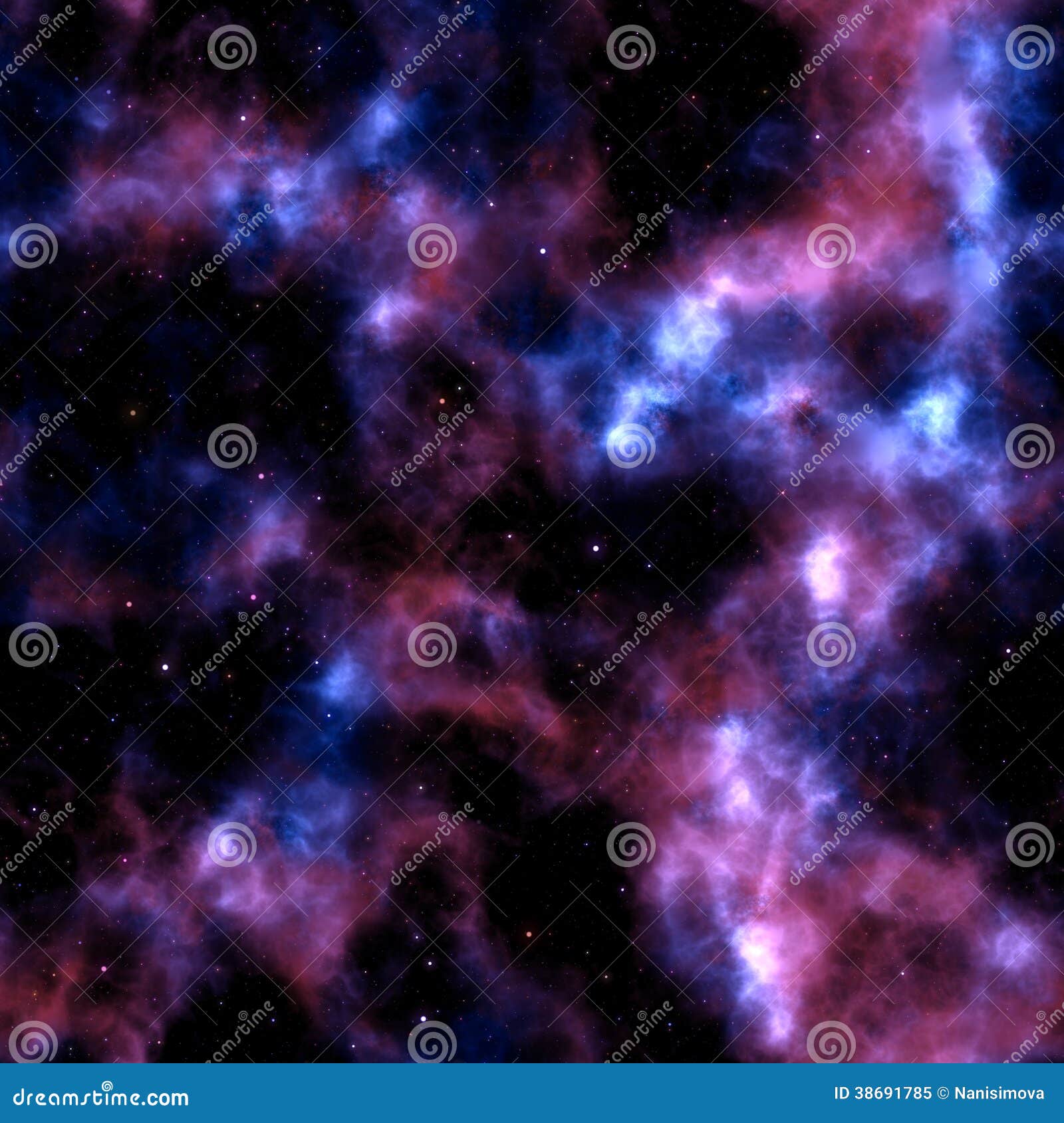 Stars in Space Cosmic Clouds Stock Illustration - Illustration of outer ...