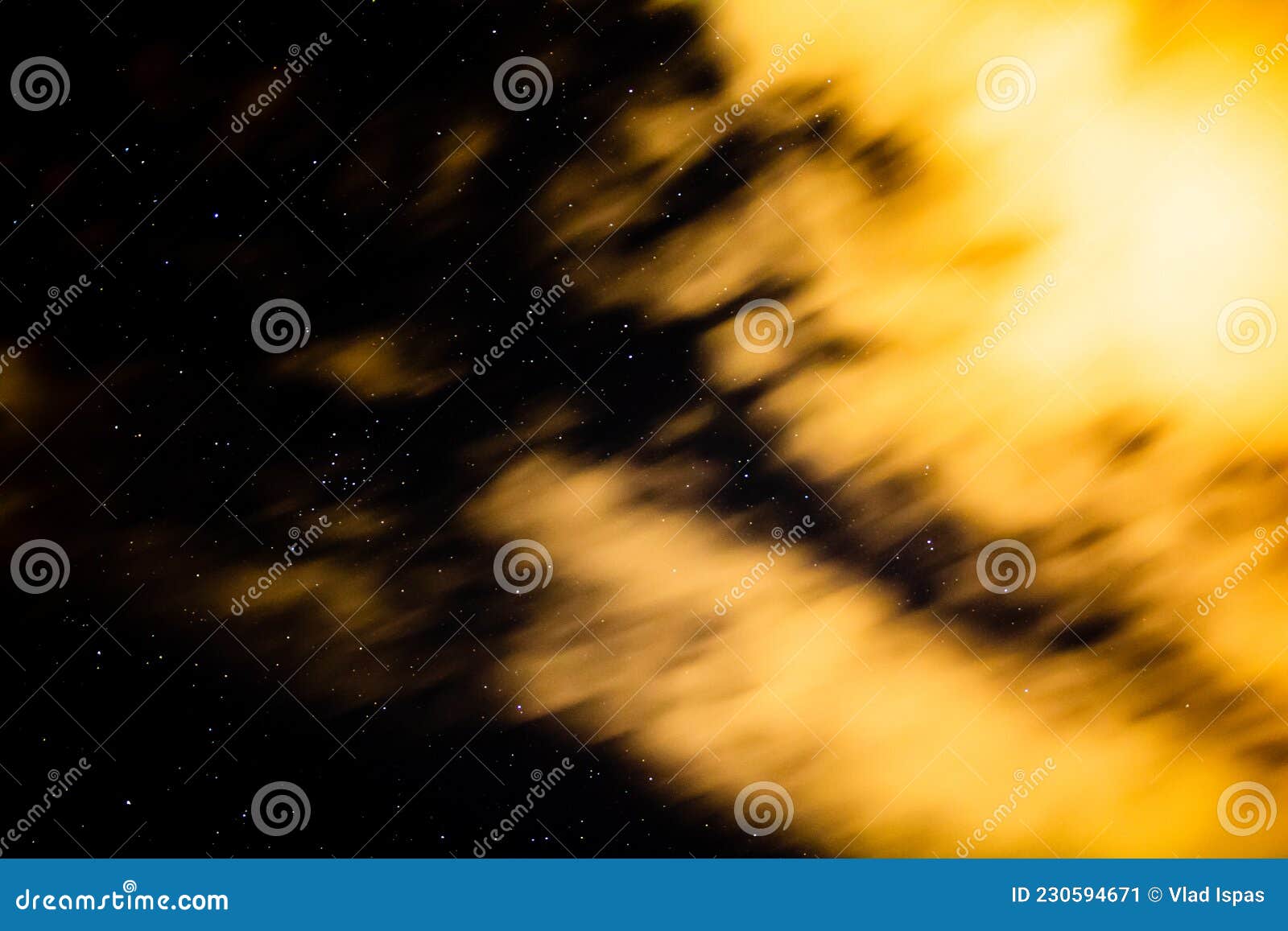 Stars in Space, Real Photography with Moving Clouds Stock Image - Image ...