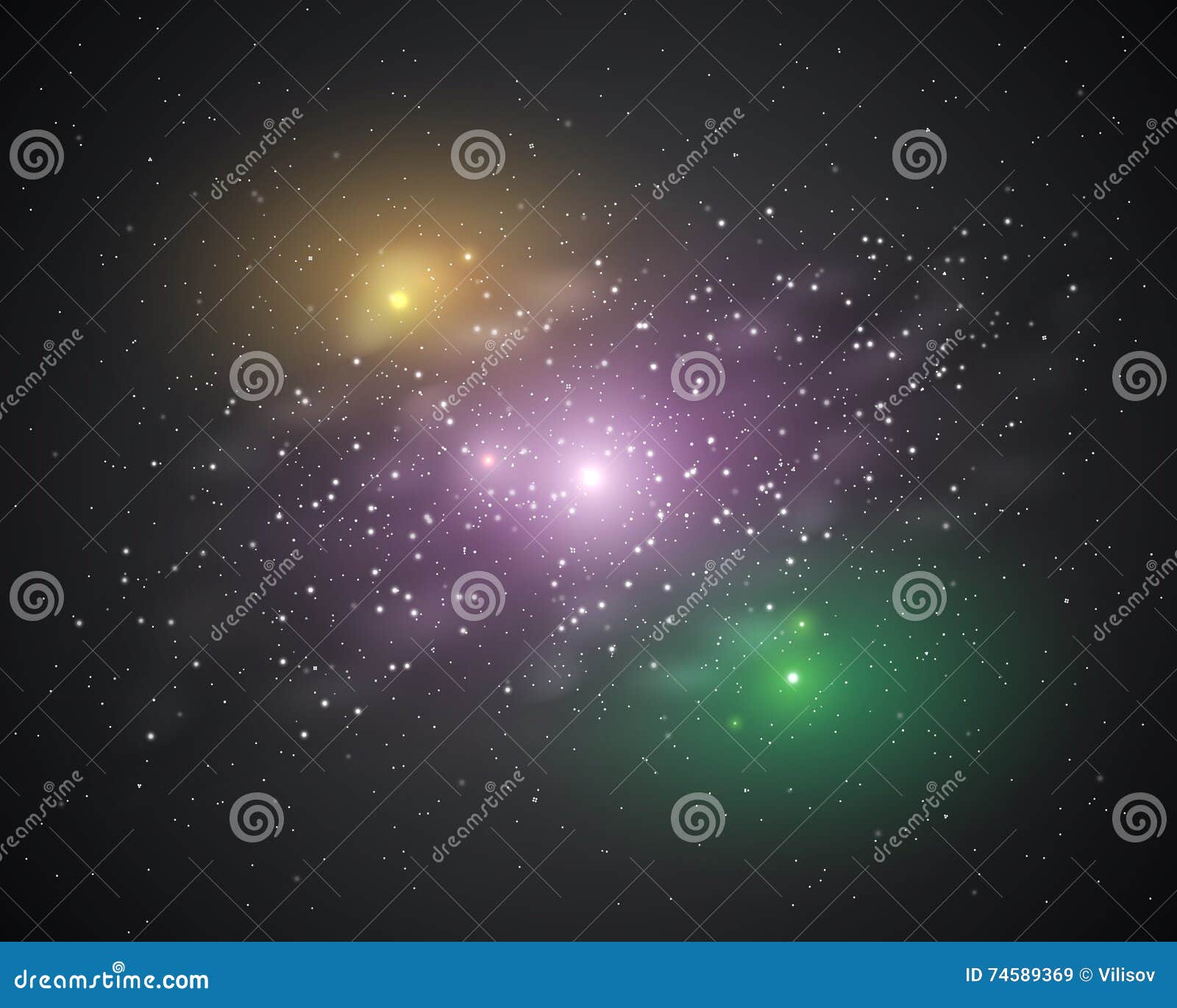 Stars in space stock vector. Illustration of cosmic, colored - 74589369