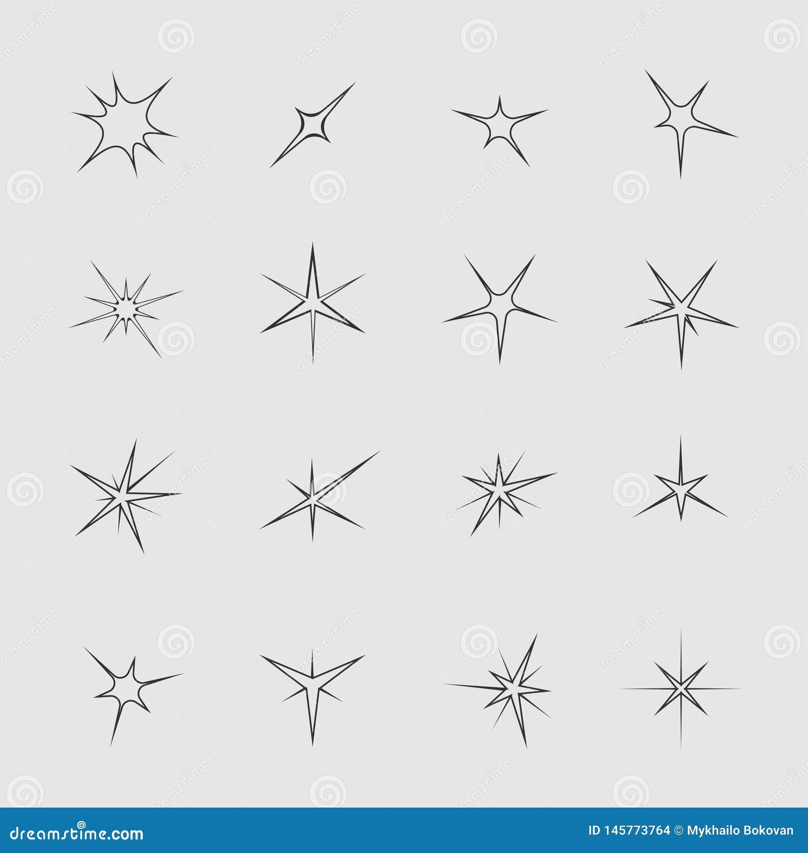 Stars and sparks stock vector. Illustration of sign - 145773764