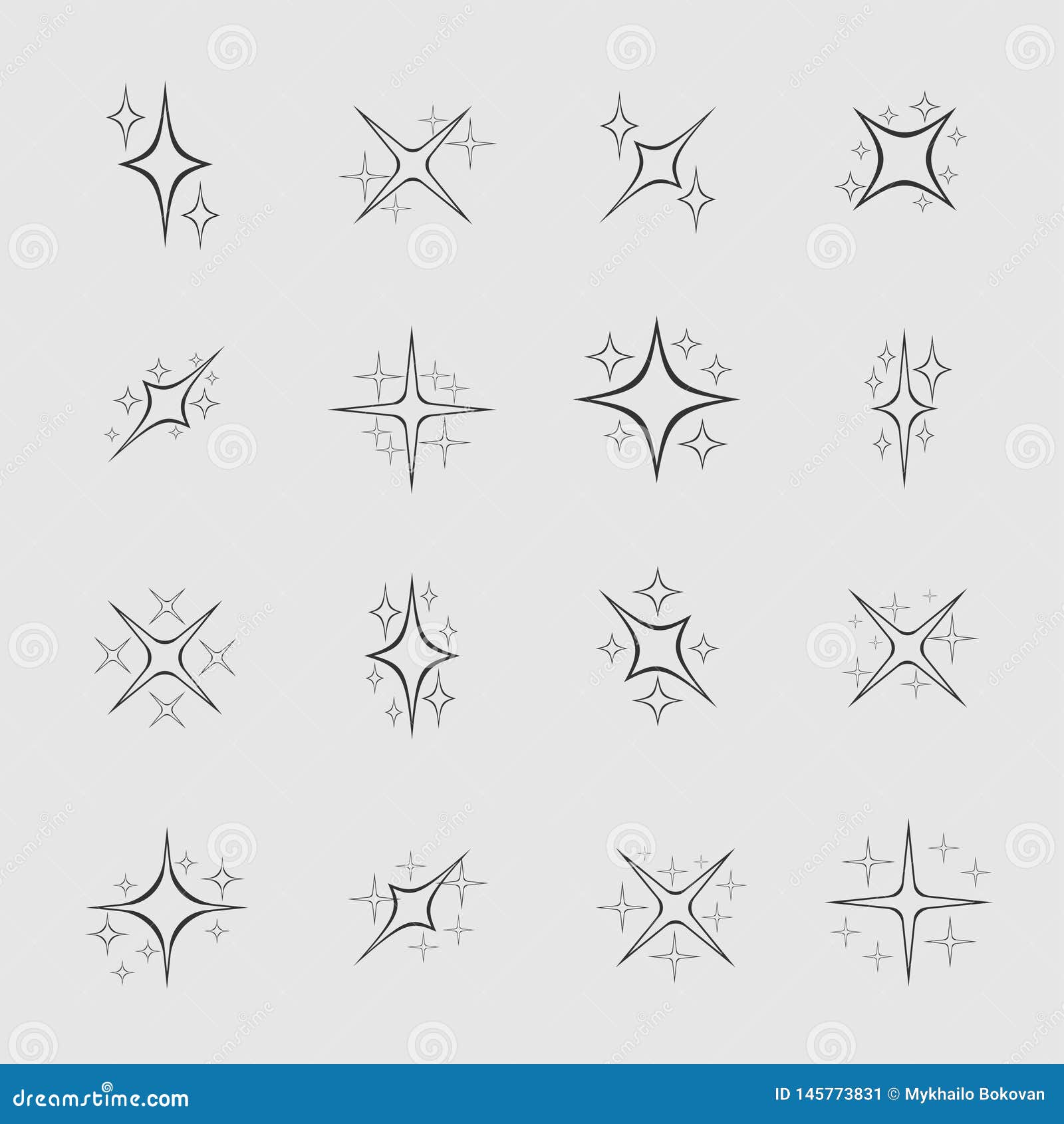 Stars and sparks stock vector. Illustration of flash - 145773831