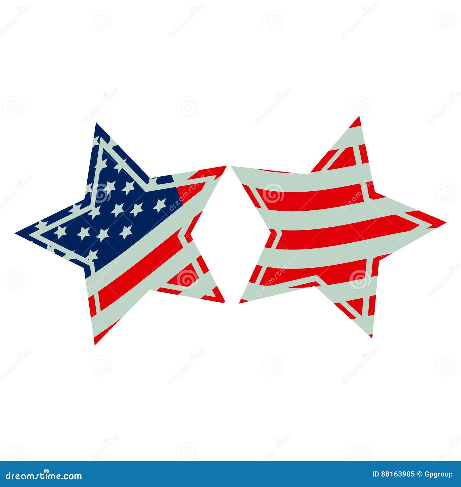 Stars with Stars and Stripes Icon Stock Illustration - Illustration of ...