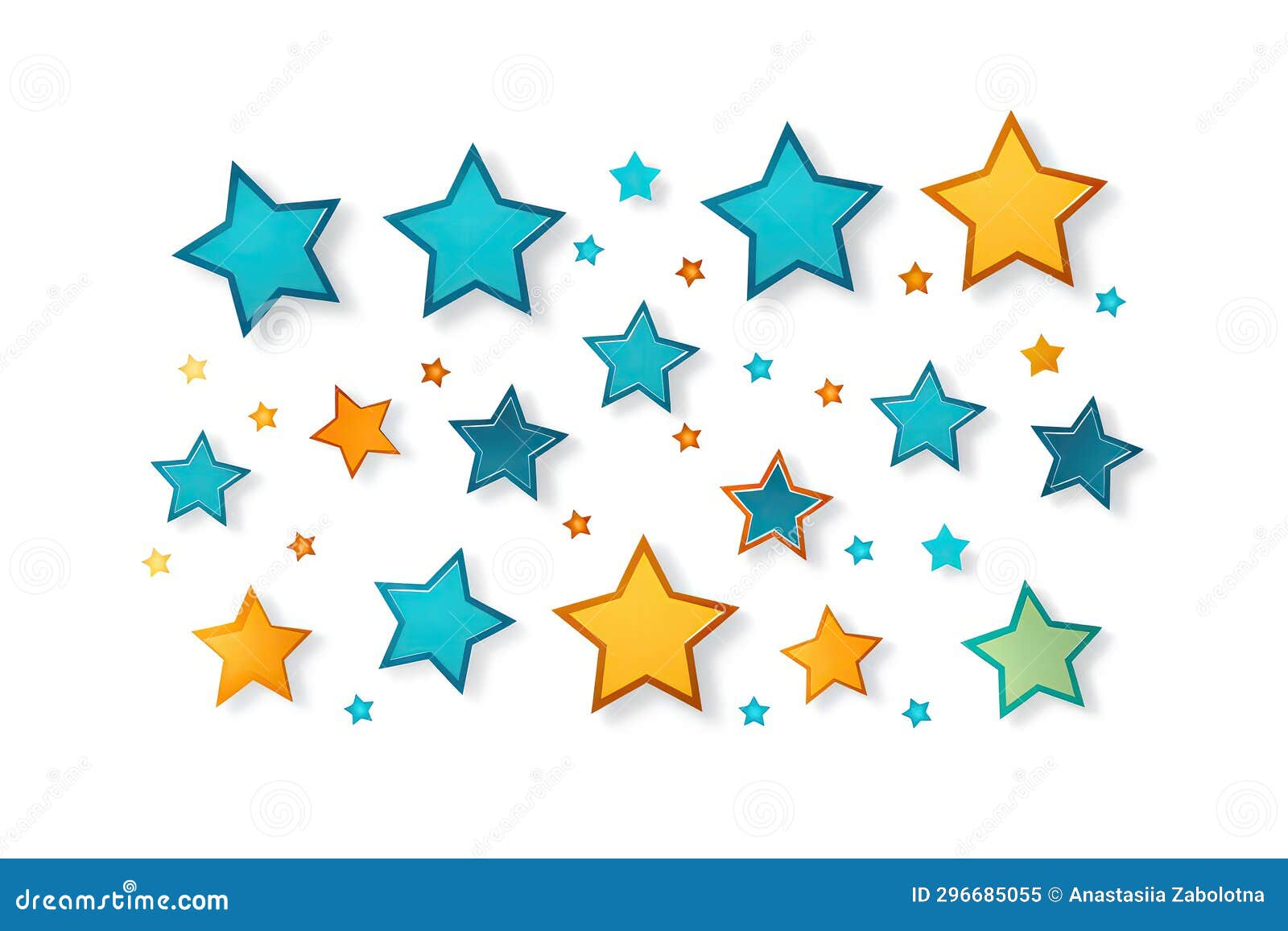 Stars Sticker on White Background. Generative AI Stock Illustration ...