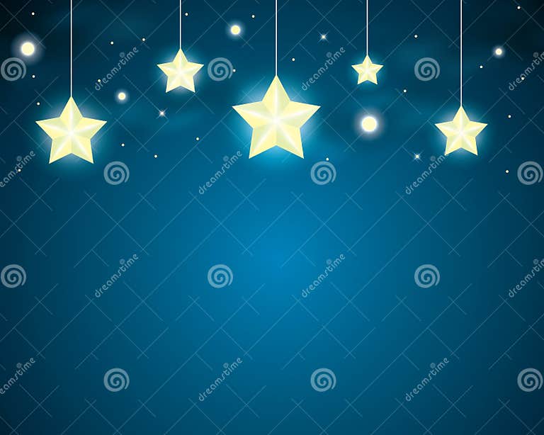 Stars on a string stock illustration. Illustration of scene - 65593964