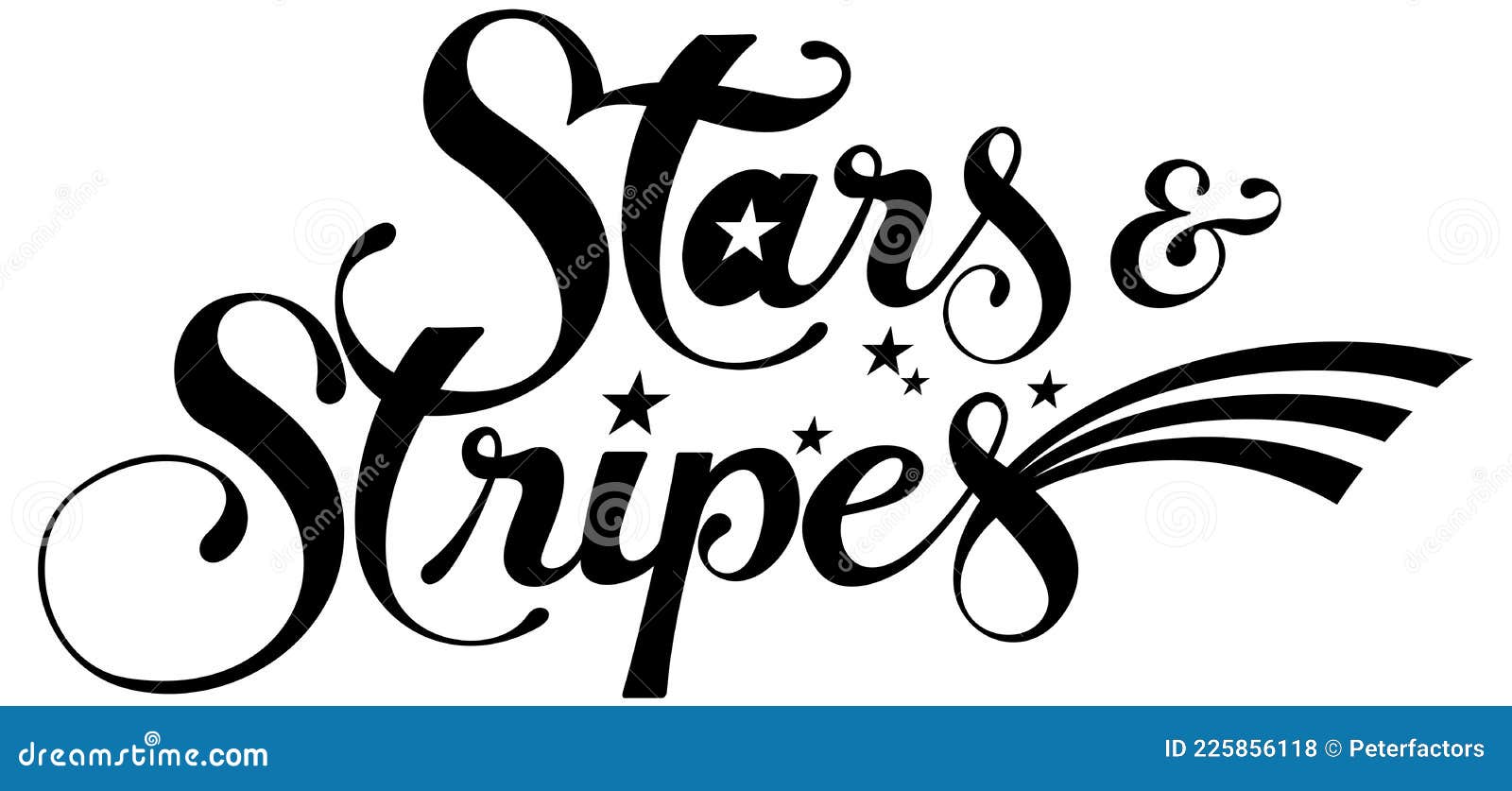 Stars & Stripes - Custom Calligraphy Text Stock Vector - Illustration ...