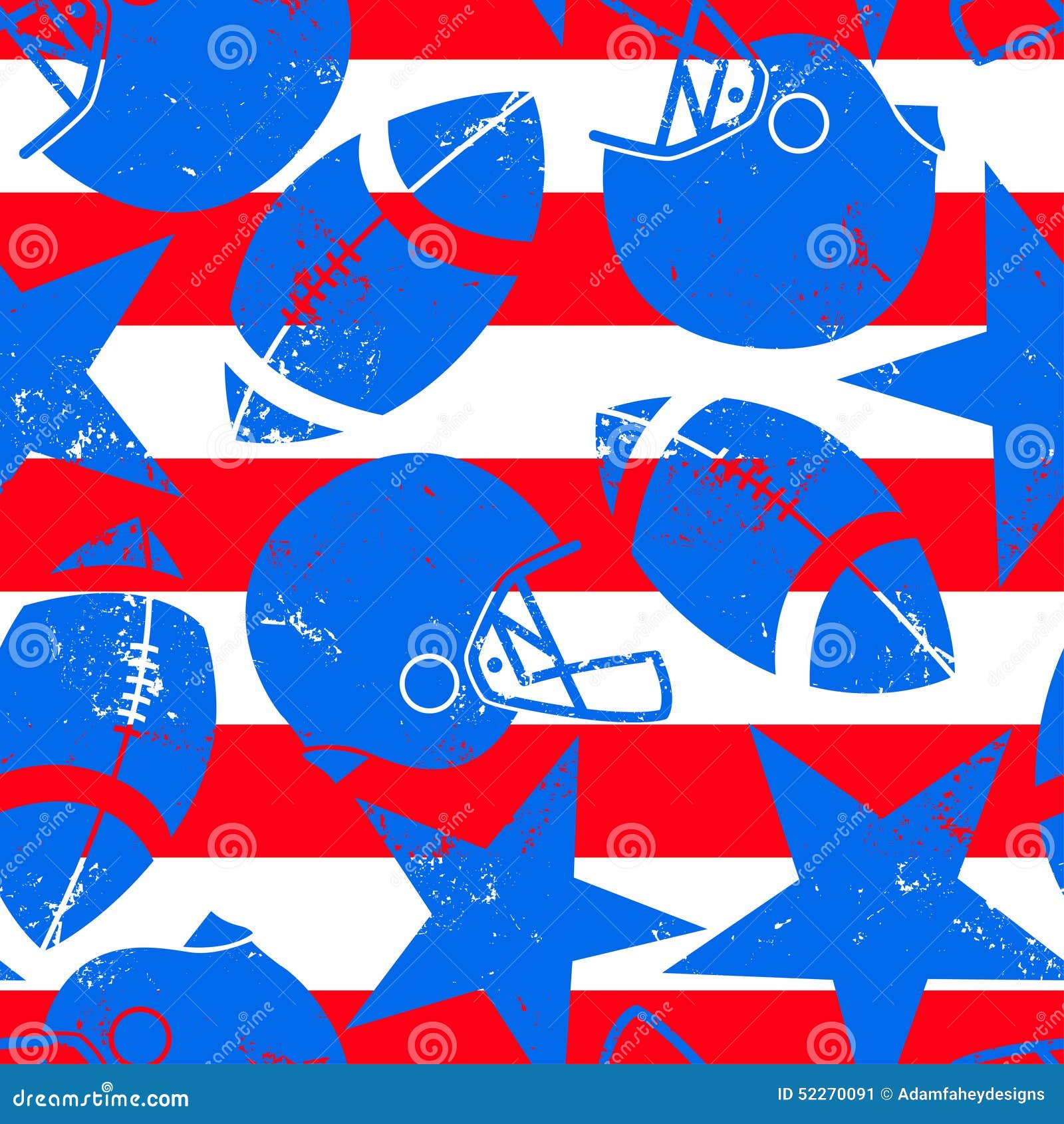 Stars and Stripes Distressed Football Seamless Pattern Stock Vector ...