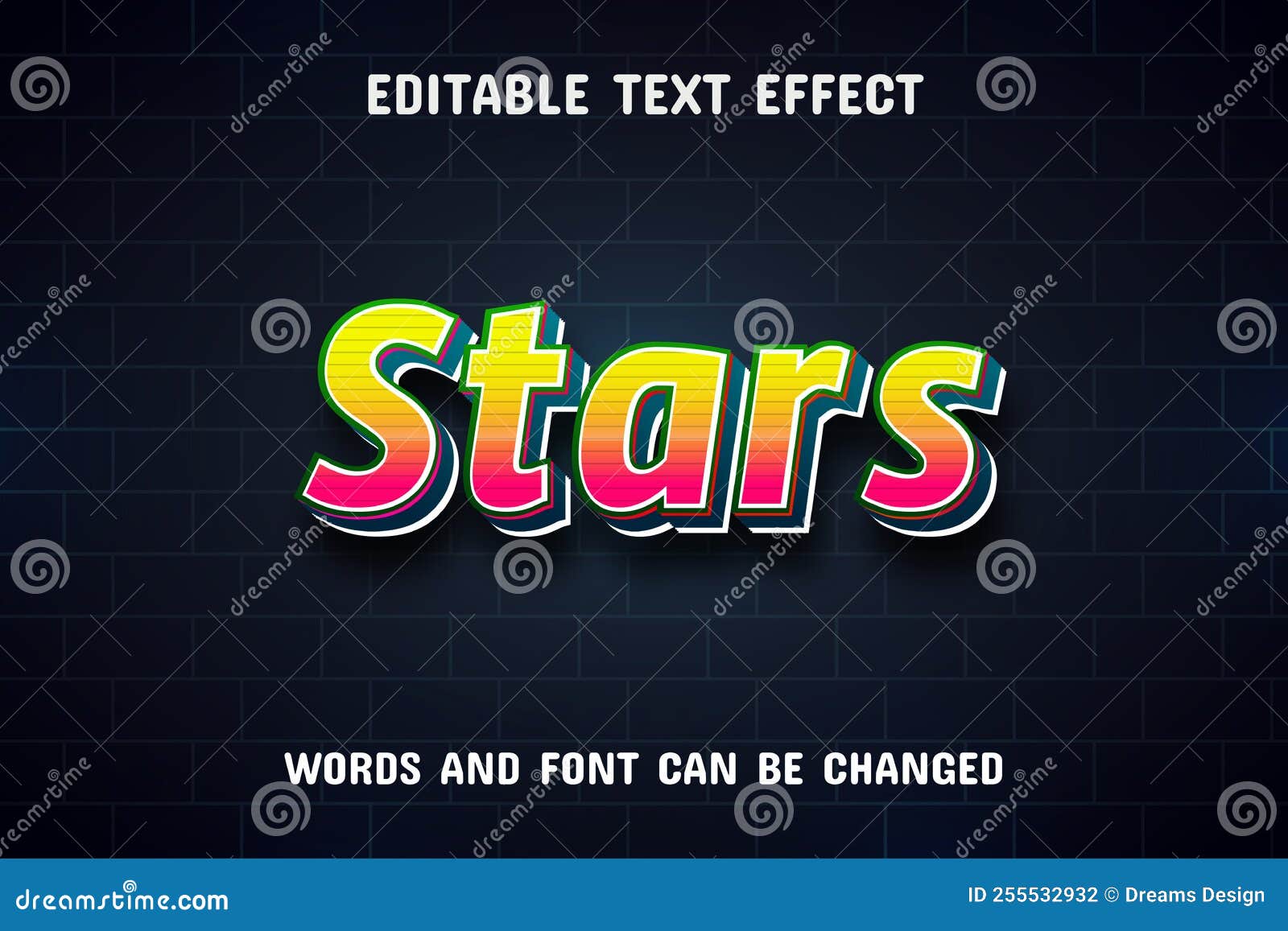 Stars Text - Editable Text Effect Stock Vector - Illustration of logo ...