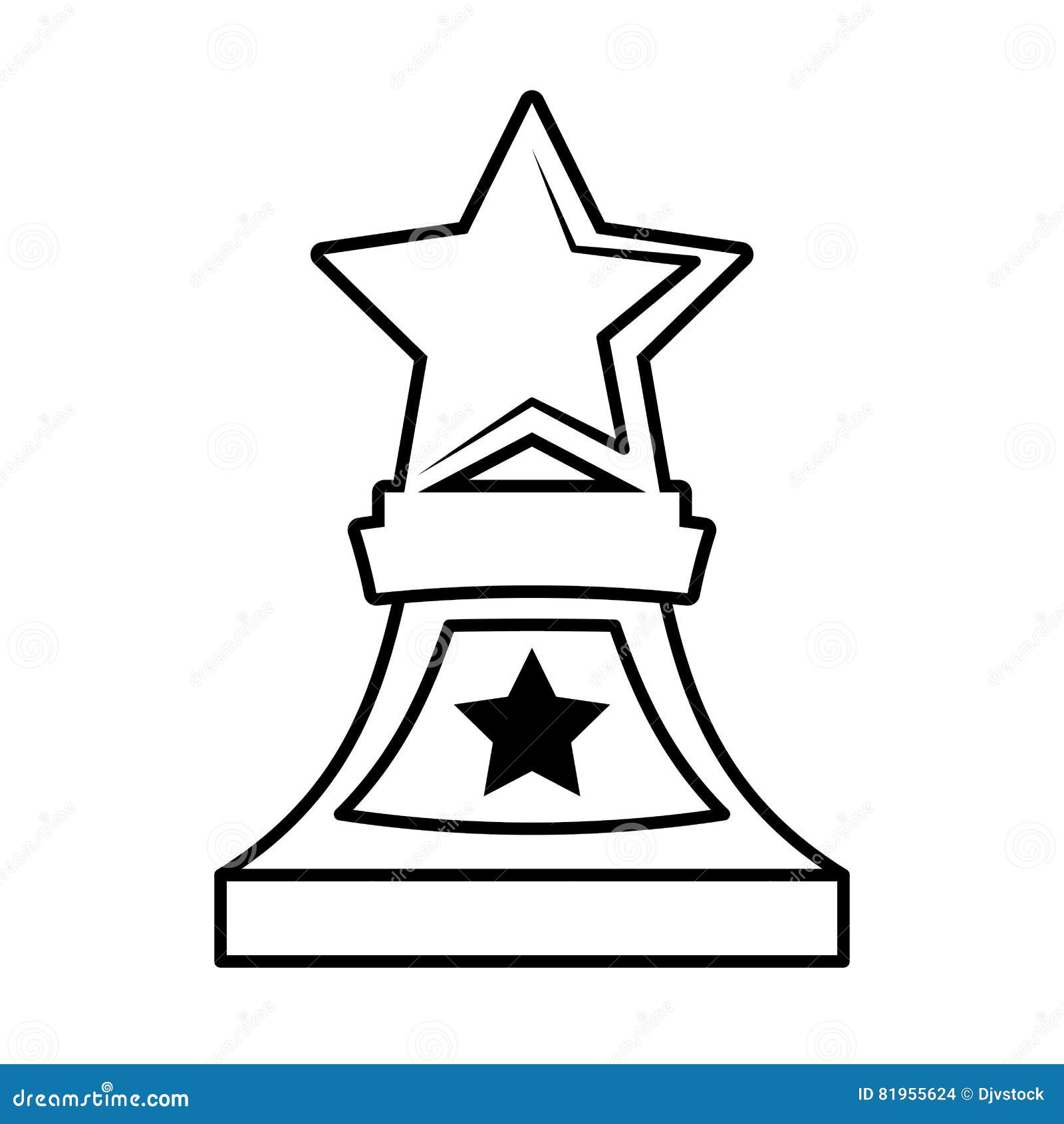 Stars Trophy Awards Outline Design Stock Vector - Illustration of ...
