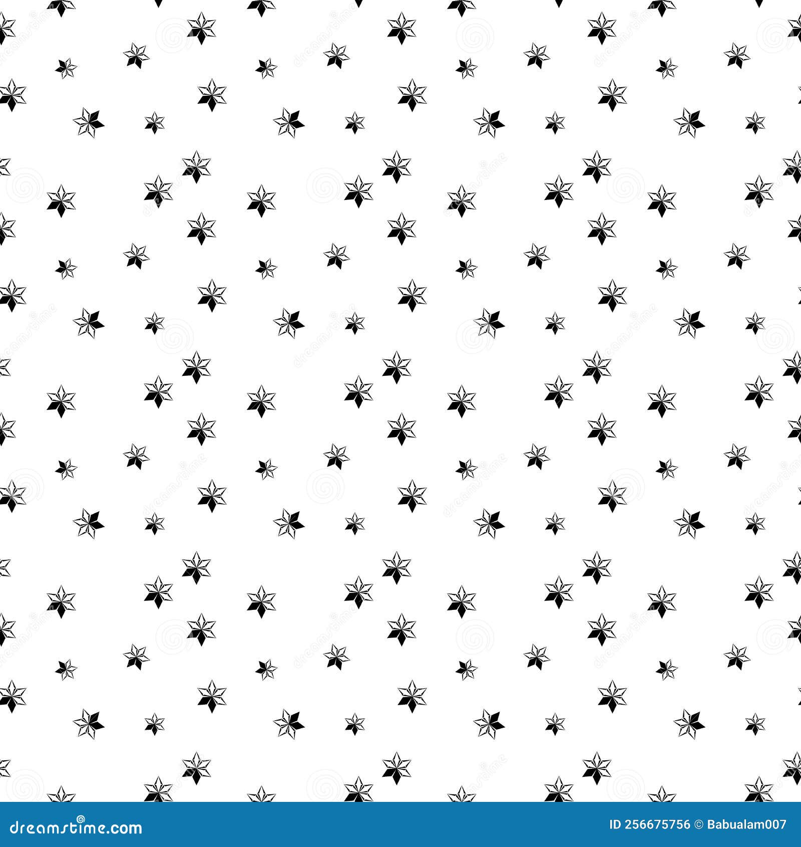 Seamless Black and White Pattern with Stars Type . Vector Illustration ...