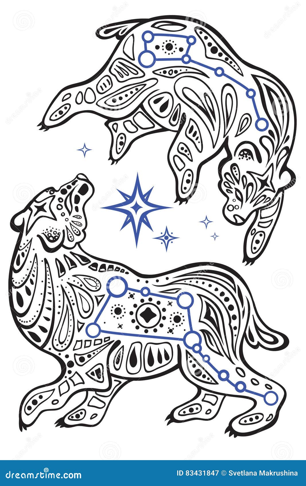 Stars of Ursa Major stock vector. Illustration of vector - 83431847