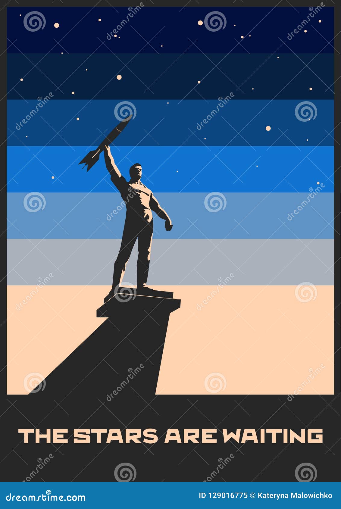 The Stars are Waiting Space Poster Stock Vector - Illustration of ...