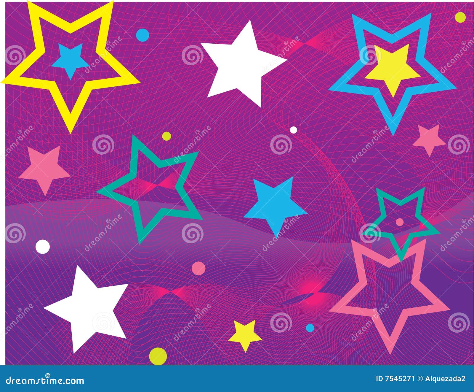 Stars and waves stock illustration. Illustration of pattern - 7545271