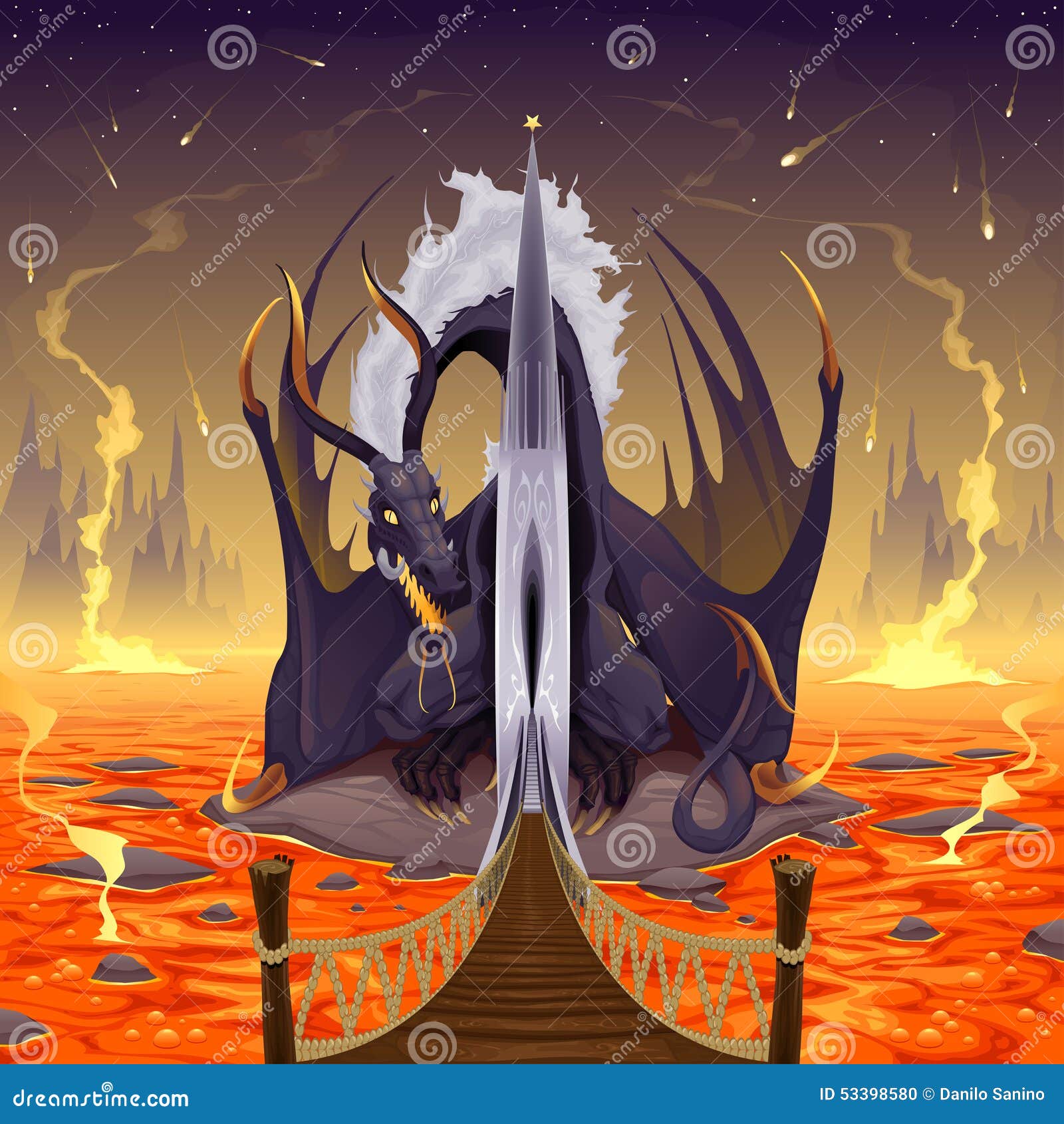 And the Stars Will Fall Down from the Sky Stock Vector - Illustration ...