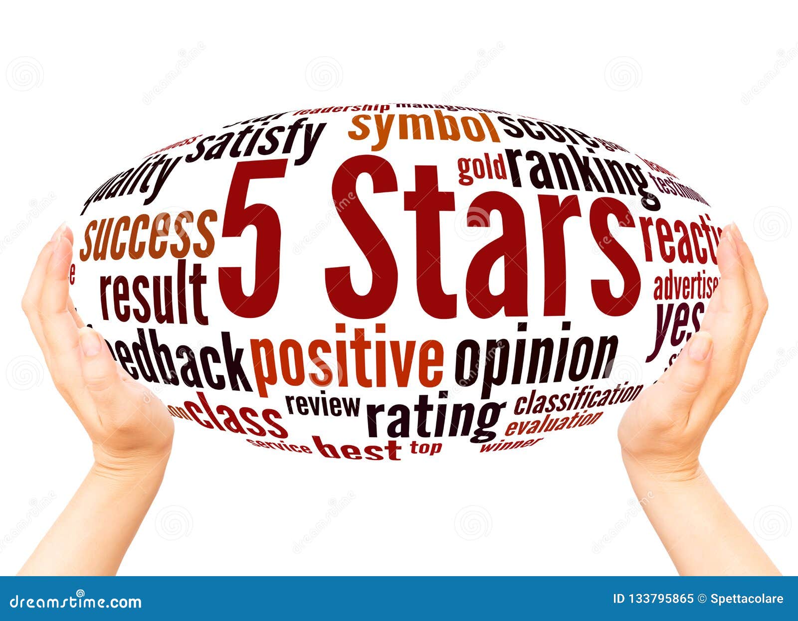 5 Stars Word Cloud Hand Sphere Concept Stock Illustration ...