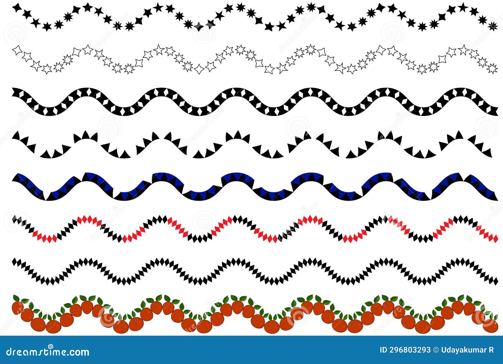 Wavy Star Form. Concentric Ripple Design. Abstract Wave Vector. Black ...