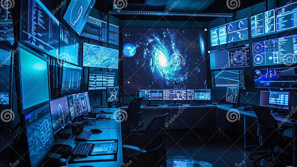 Military Intelligence Control Command Room Center Inside Spaceship ...