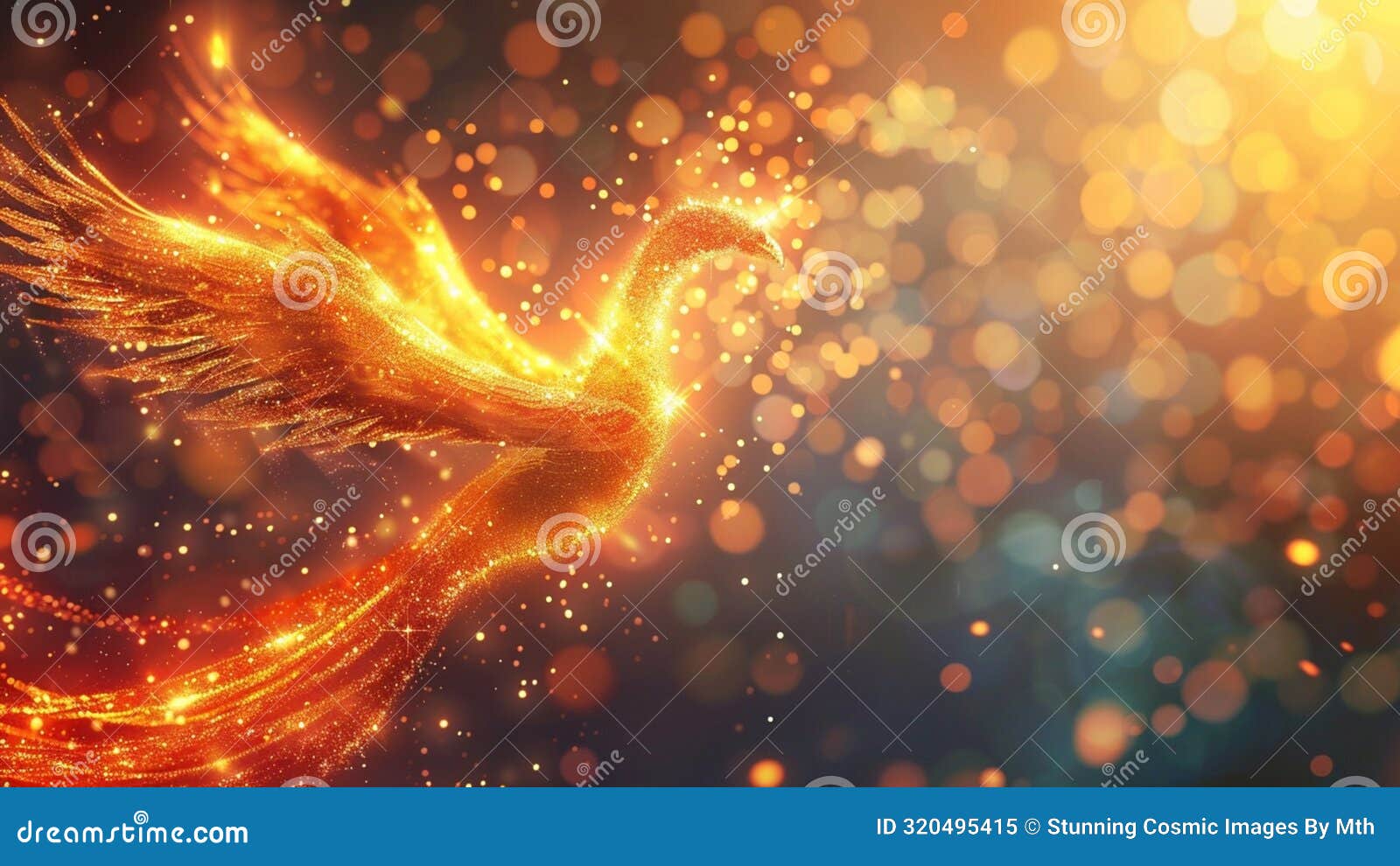 Phoenix Rising from the Ashes Stock Illustration - Illustration of ...
