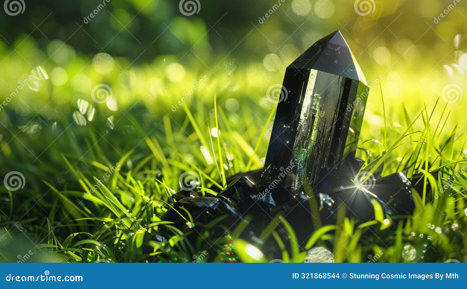 Beautiful Black Tourmaline Stone Crystal Gem Gemstone Reflecting ...