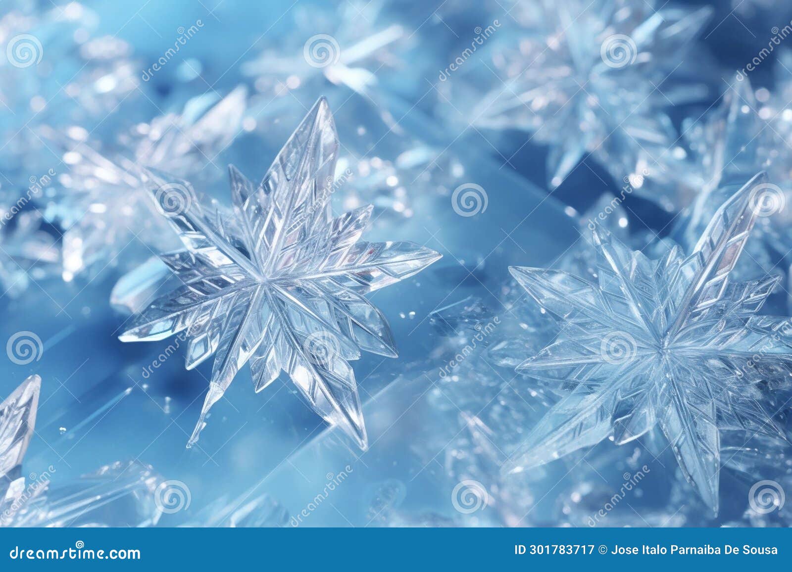 Starshaped Ice Crystals Forming a Beautiful Stock Illustration ...