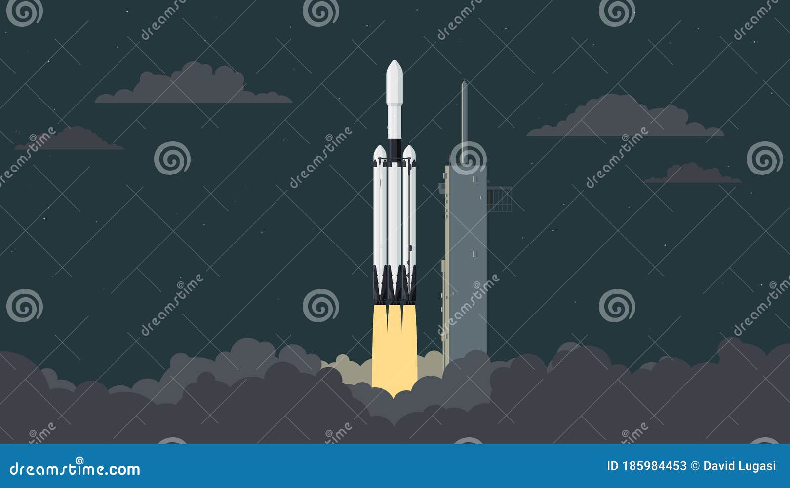 Falcon Heavy Rocket with a Fairing Editorial Stock Photo - Illustration ...