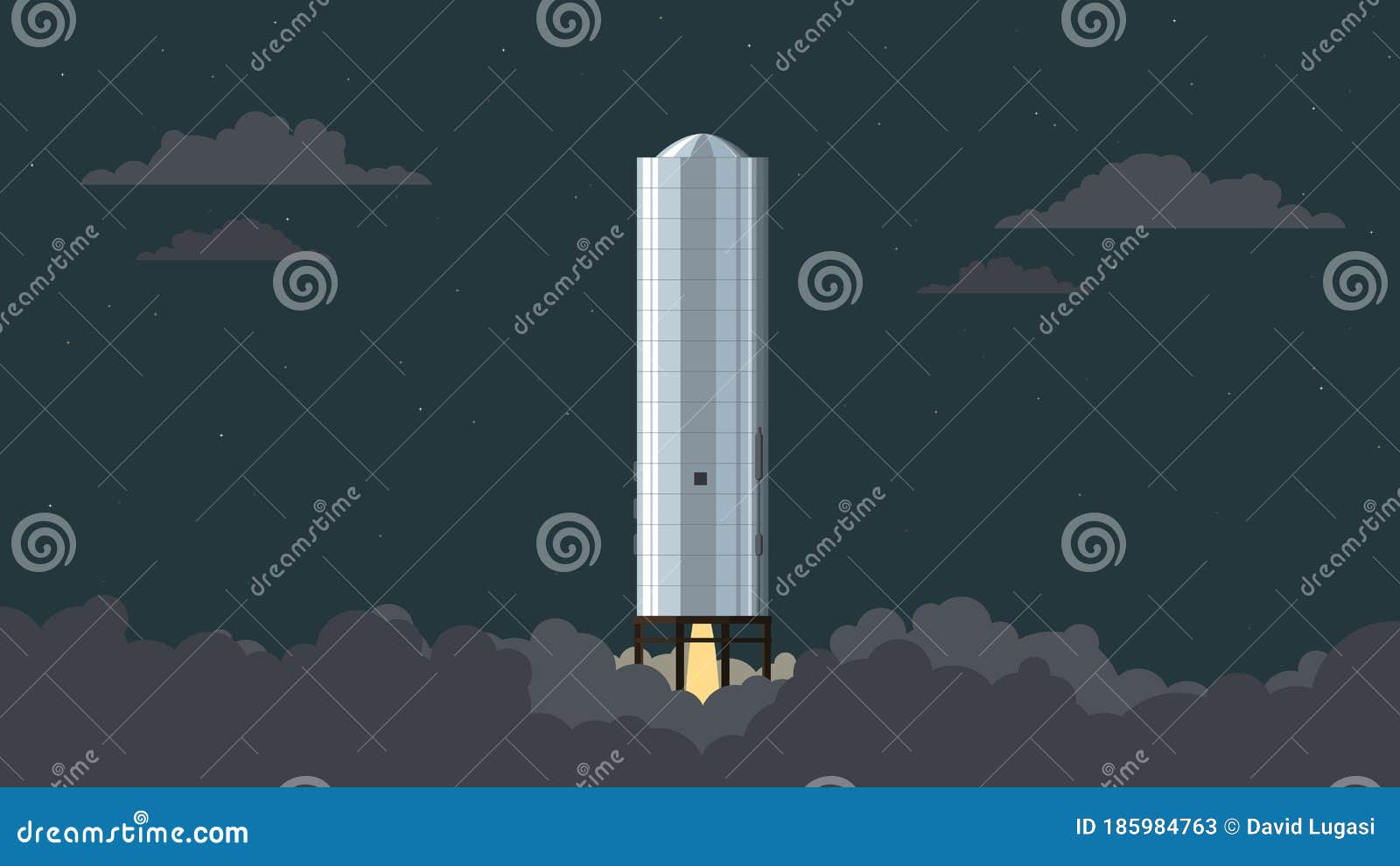 The Static Fire Test Of SpaceX Starship Tank Section Cartoon Vector ...