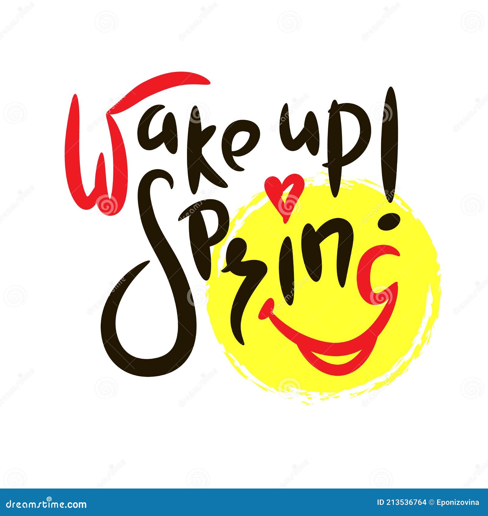 Wake Up! Spring - Inspire Motivational Quote. Hand Drawn Beautiful ...