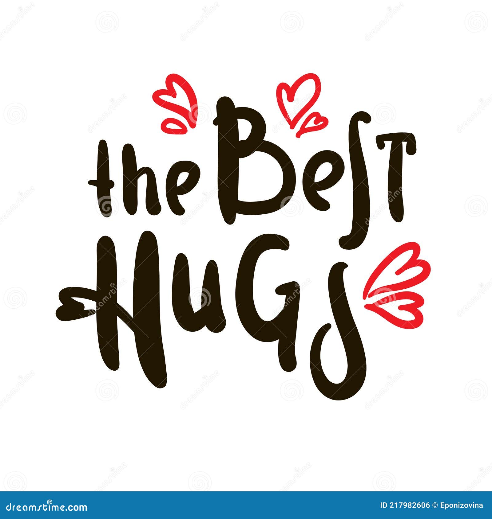 The Best Hugs - Inspire Motivational Quote. Hand Drawn Beautiful ...