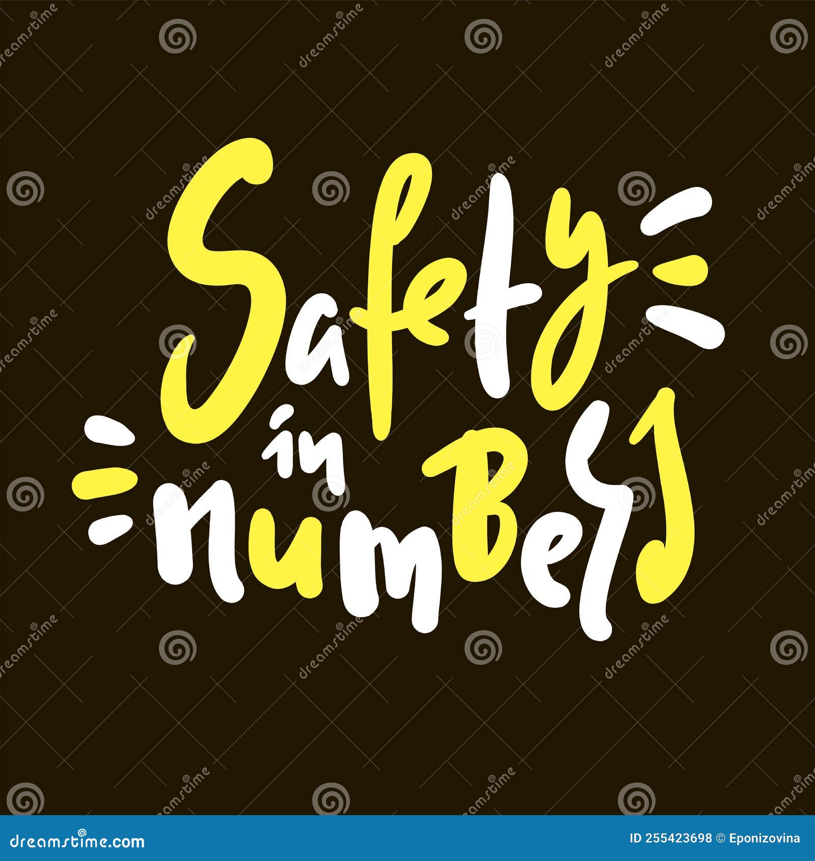 Safety in Numbers - Funny Inspire Motivational Quote. Stock Vector ...