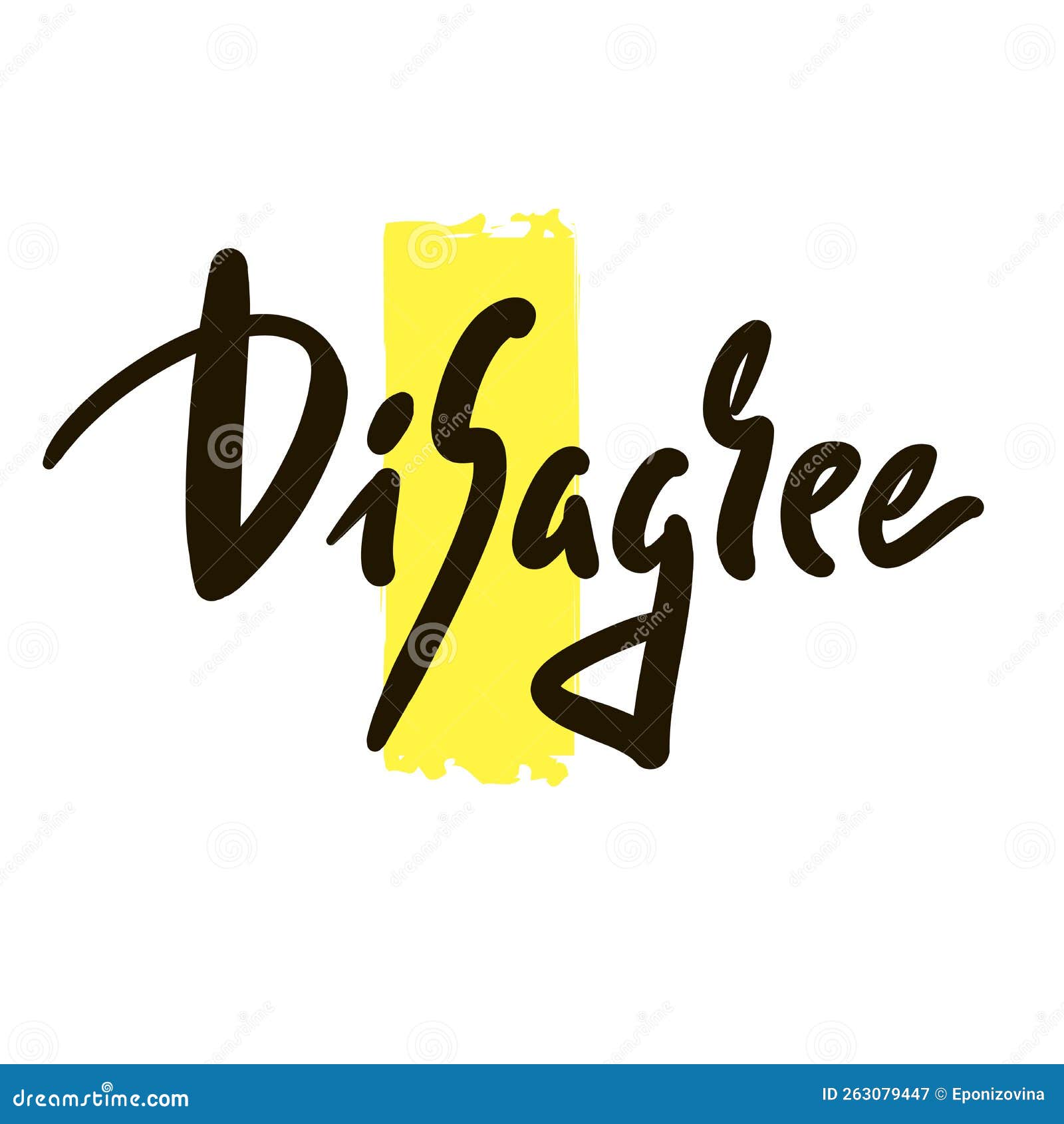 Disagree - Inspire Motivational Quote. Hand Drawn Lettering Cartoon ...