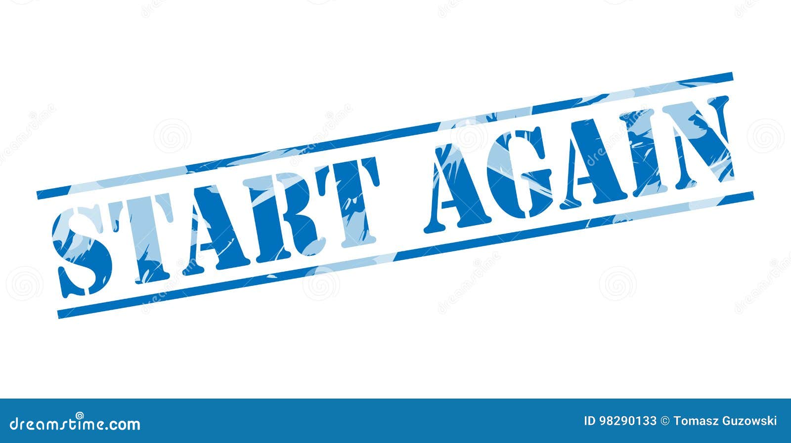 Start again blue stamp stock illustration. Illustration of rubber ...