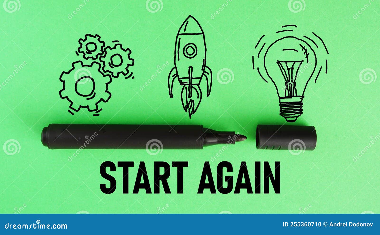 Start Again is Shown Using the Text Stock Photo - Image of message ...