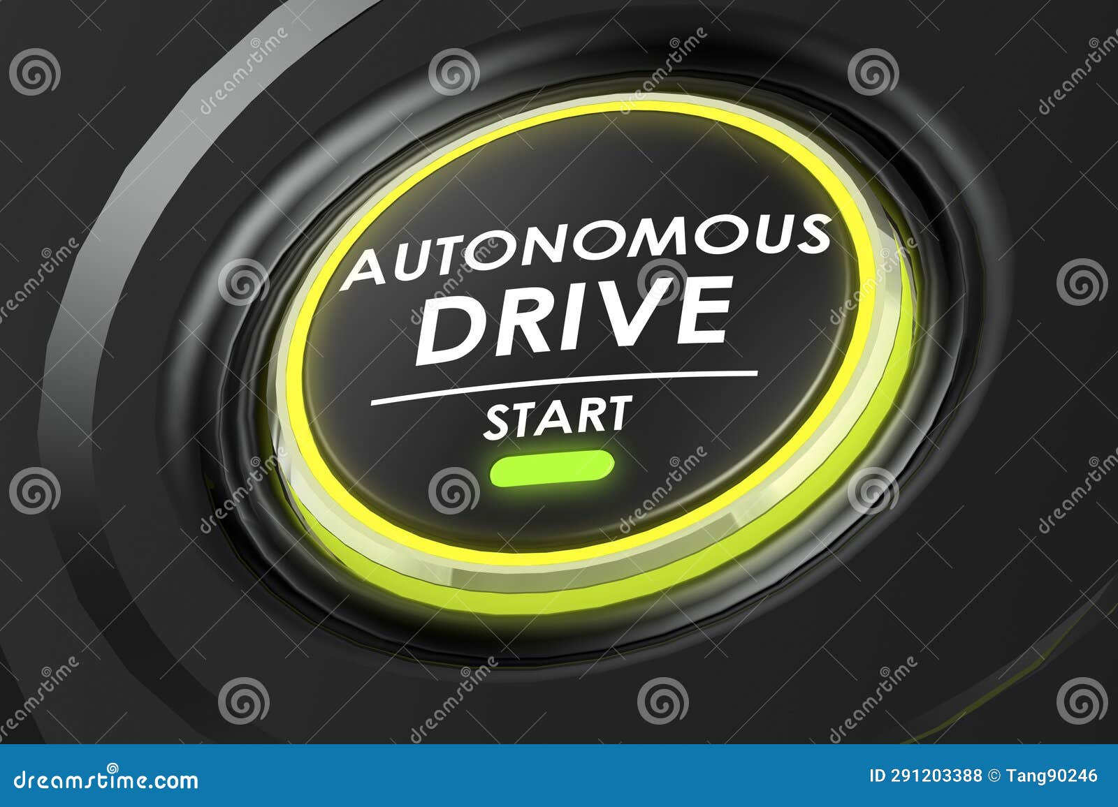 Start of Autonomous Drive Button Stock Illustration - Illustration of ...