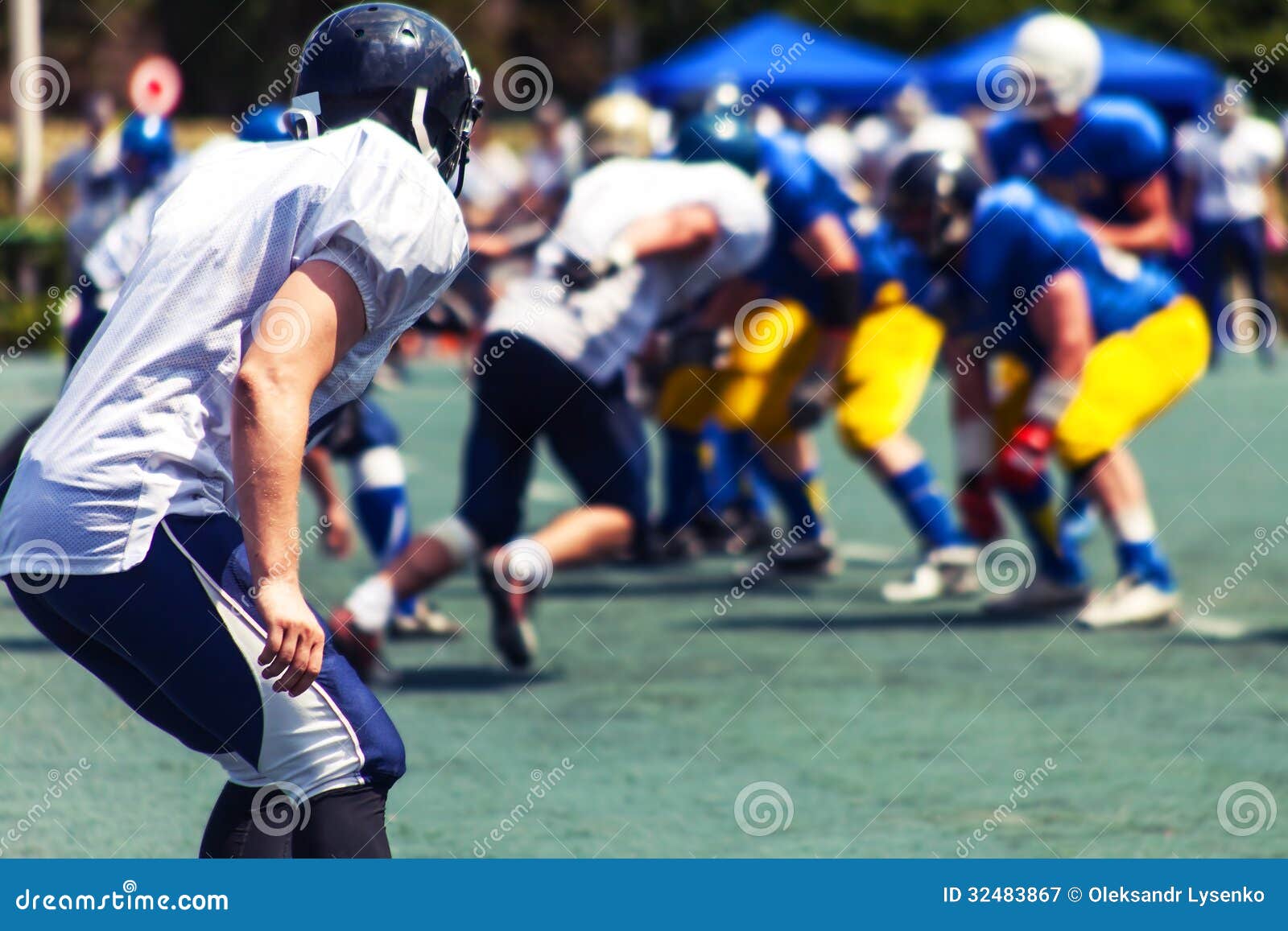 At the Start of the Battle of American Football Stock Image - Image of ...