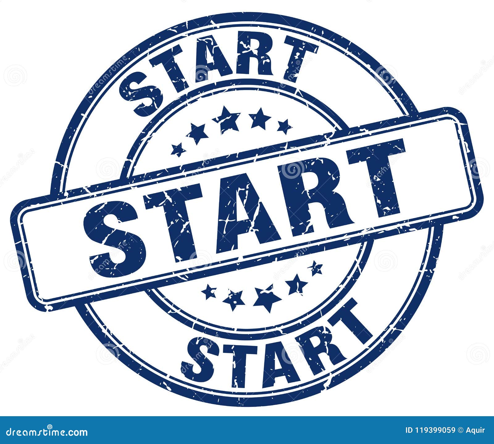 Start blue stamp stock vector. Illustration of rubber - 119399059