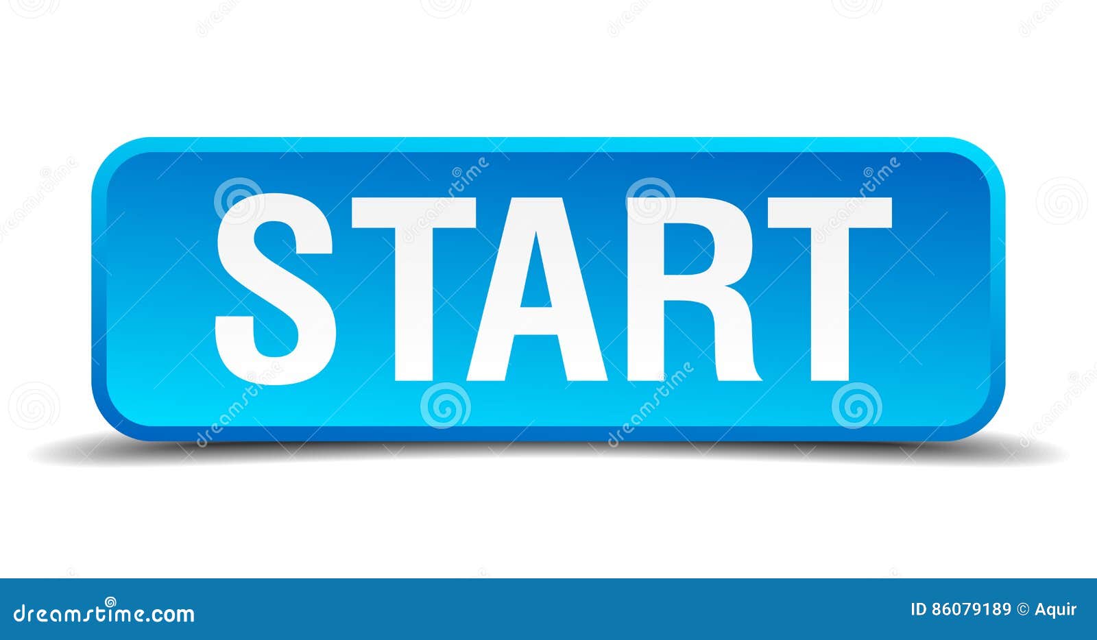 Start Blue Square Isolated Button Stock Vector - Illustration of online ...