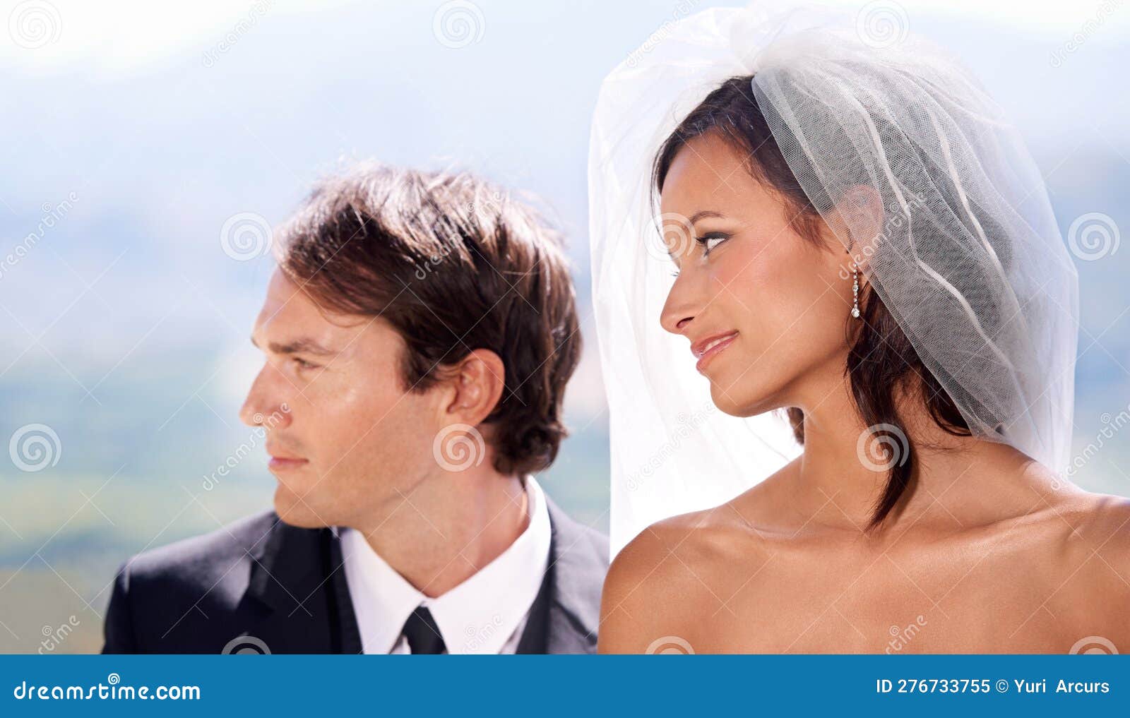 The Start of a Bright Future Together. a Bride and Groom on Their ...