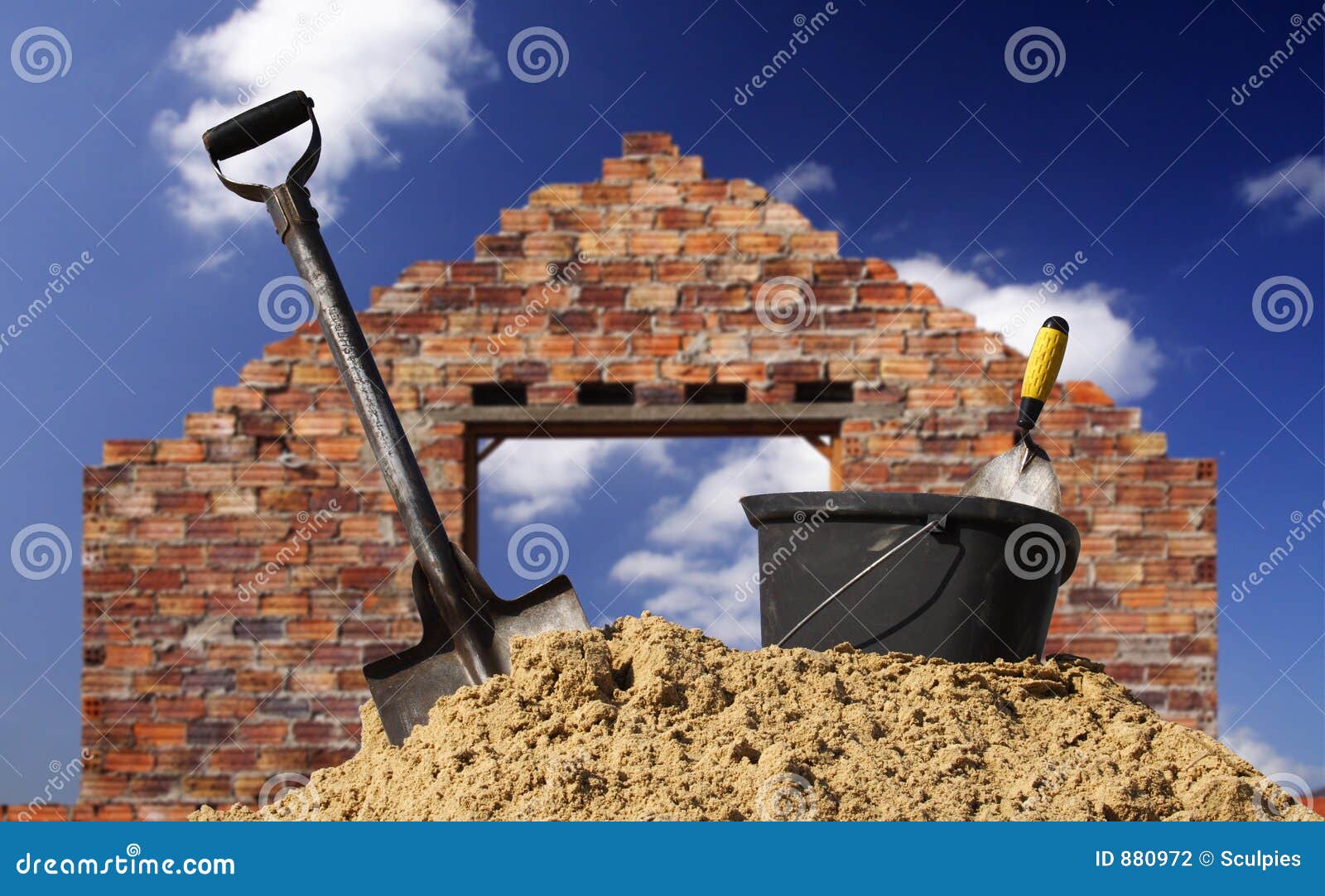 Start building home stock photo. Image of trowel, start - 880972